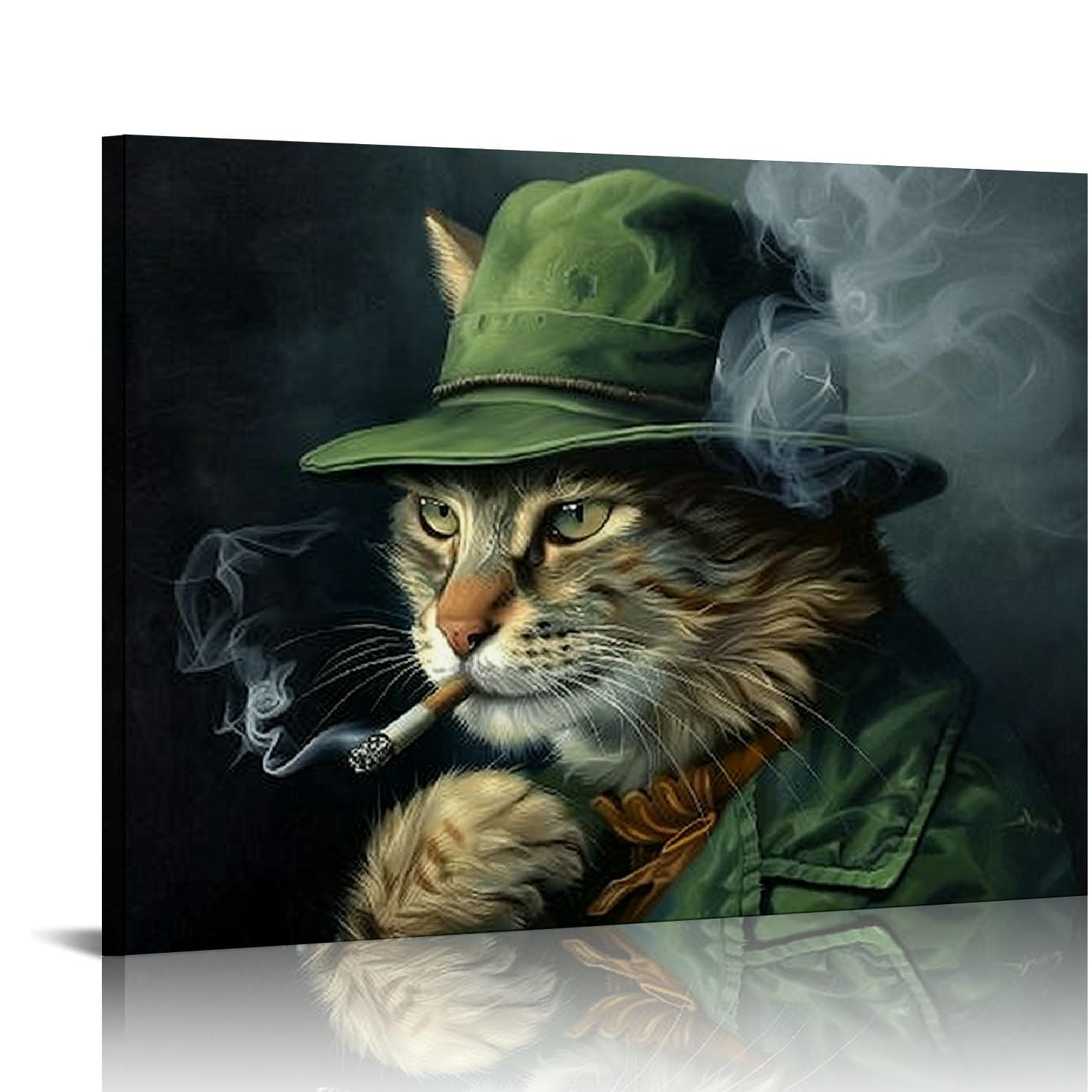 Orinice Vintage Cat wall art Cat Smoking cigar Painting Wall Decoration ...
