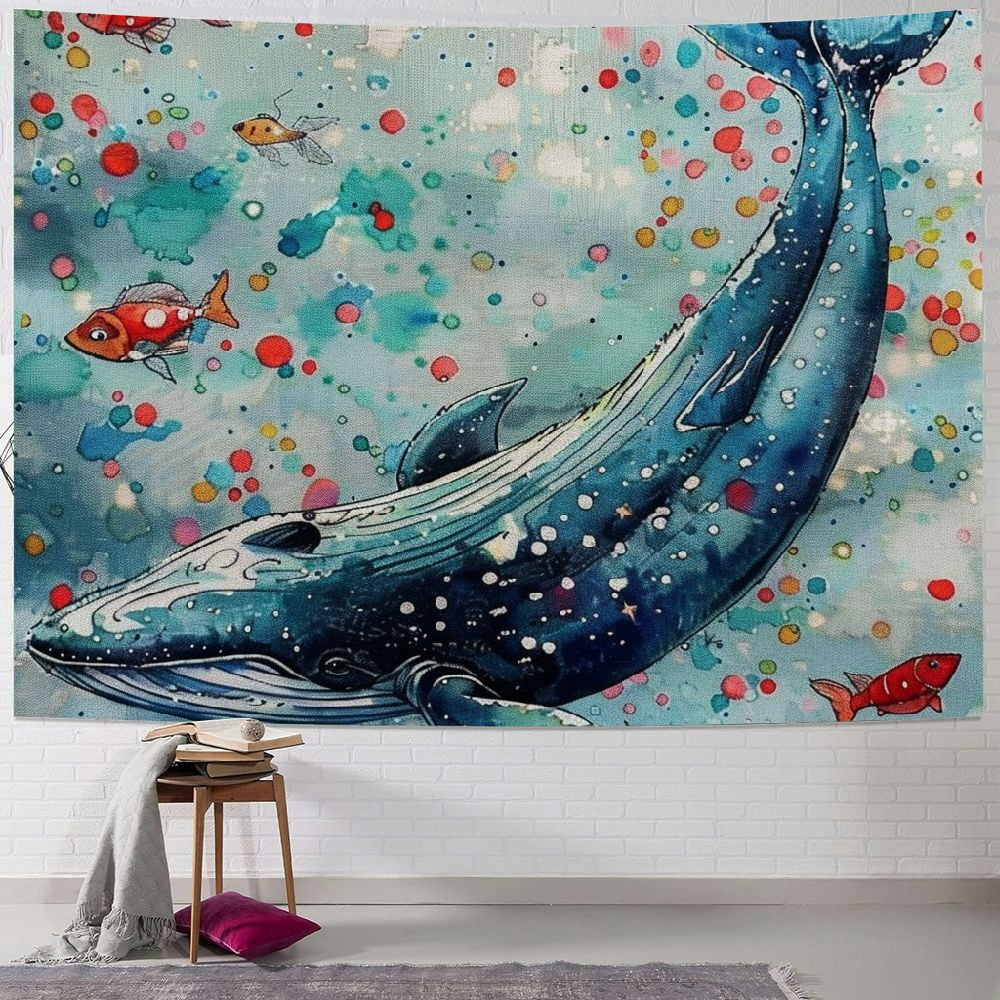 Orinice Whale Fish Tail Tapestry Wall Hanging Unique Style for Home ...