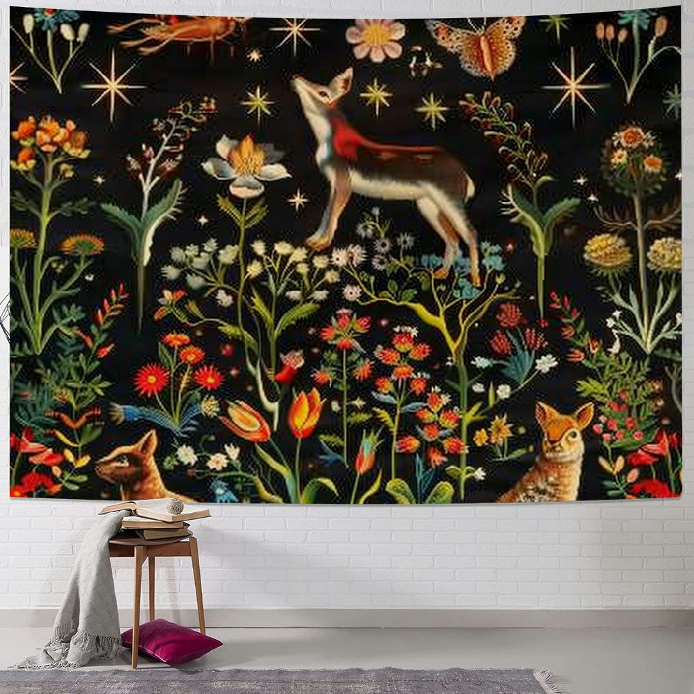 Orinice Wild Animals Tapestry,Squirrel Rabbits Owl Snake Wall Hanging ...