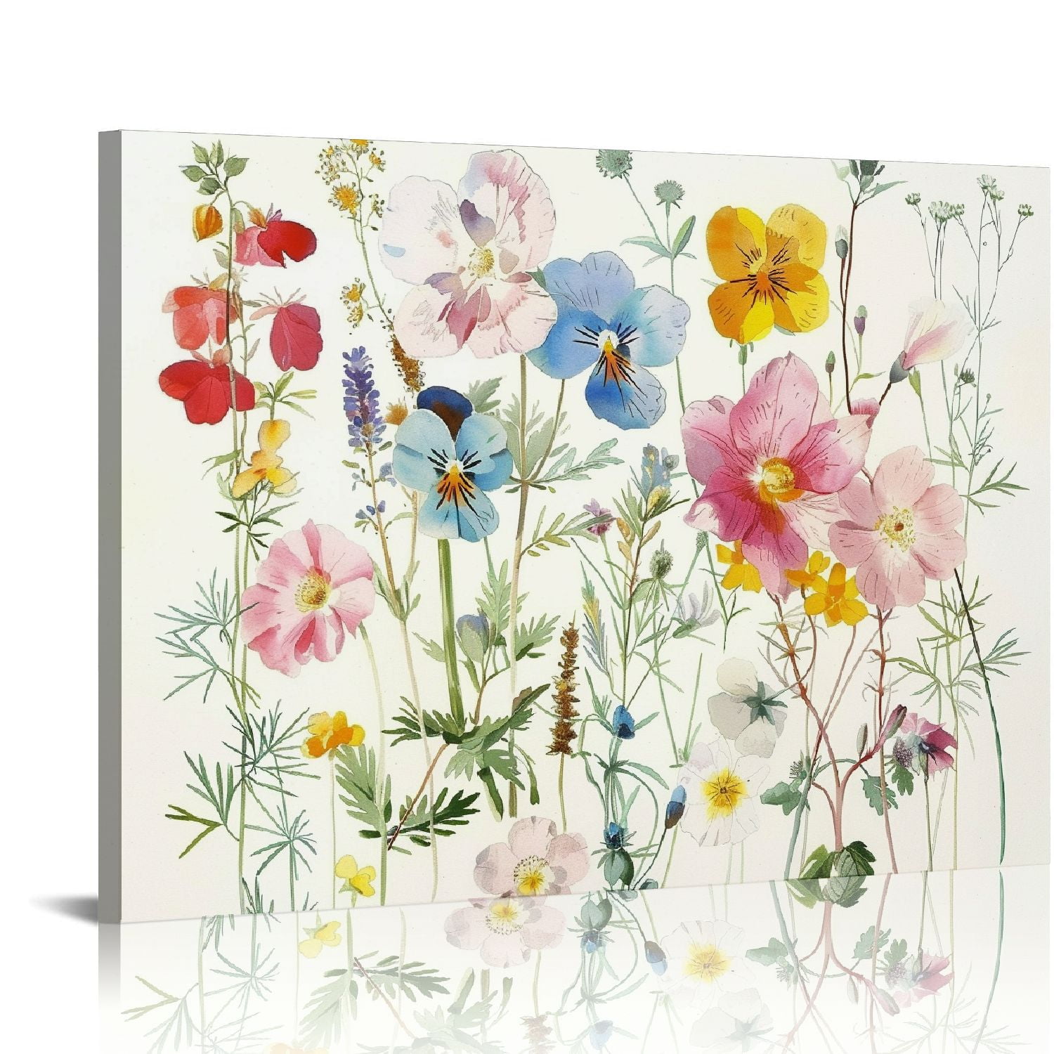 Orinice Wildflower Canvas Wall Art Watercolor Botanical Art Print ...