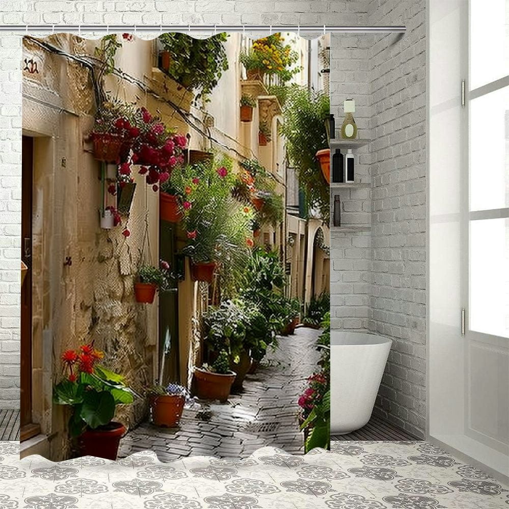Orinice italian shower curtain european garden greek scene tuscany ...