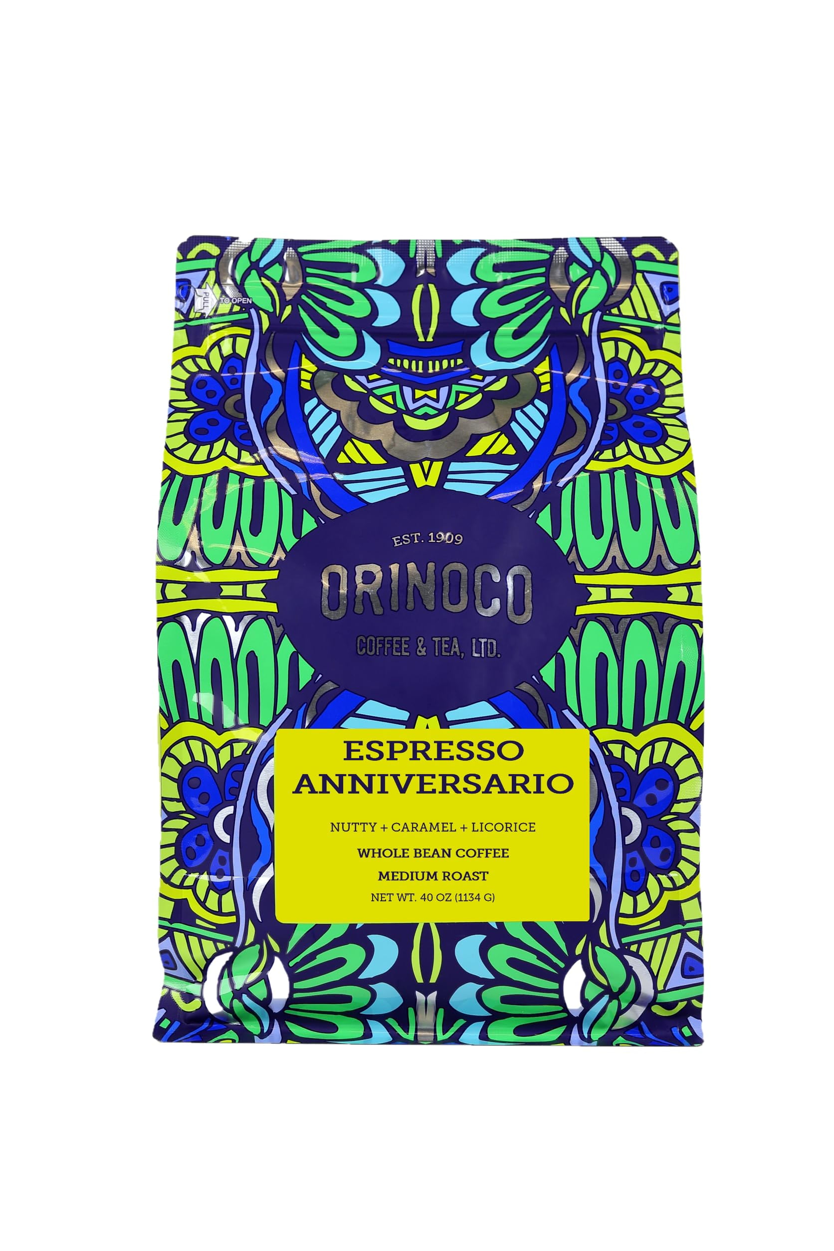 Orinoco Espresso Anniversario 2.5lb bag, Medium Roast, Whole Bean ...