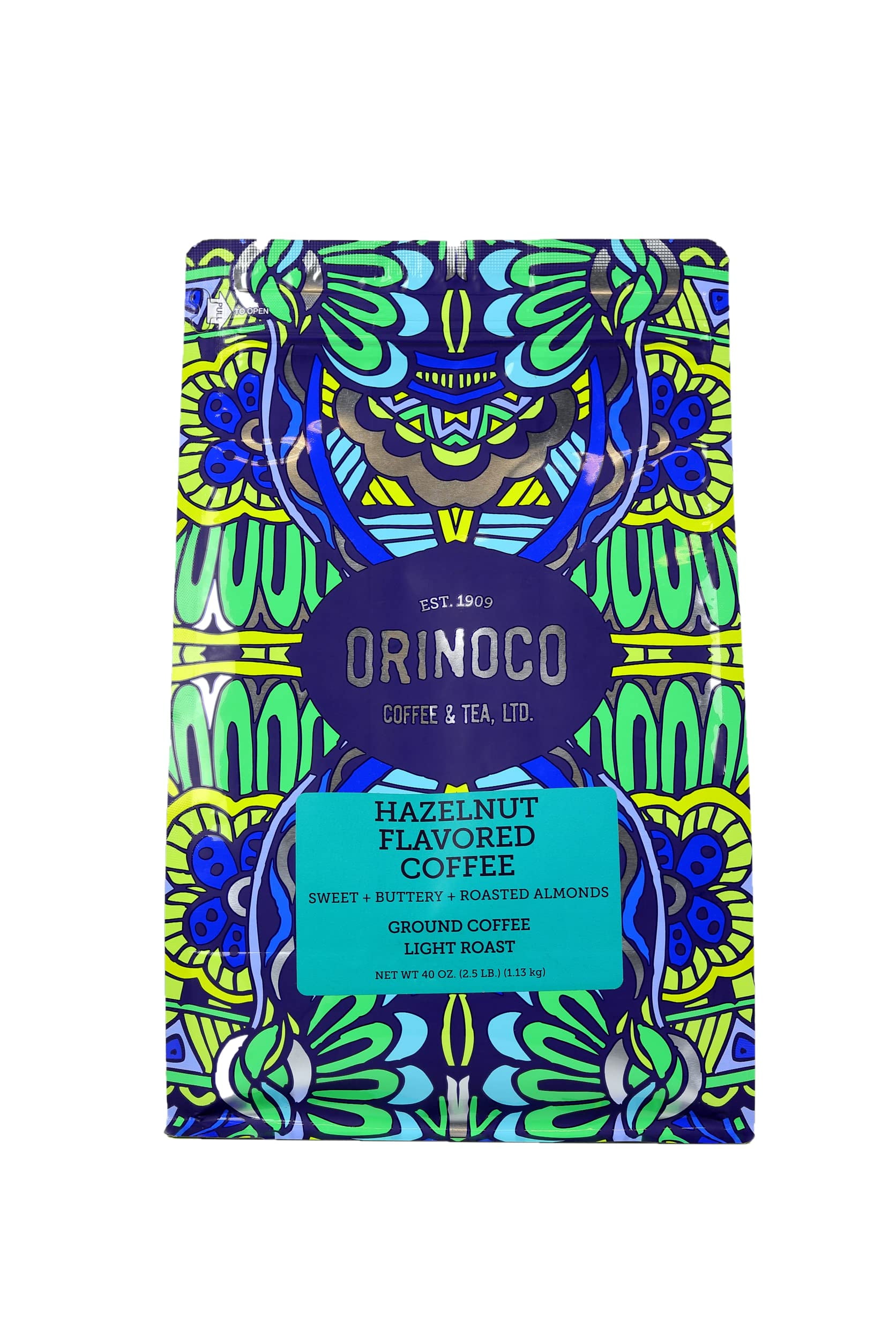 Orinoco Hazelnut Flavored Coffee 2.5lb bag, Light Roast, Ground Coffee ...