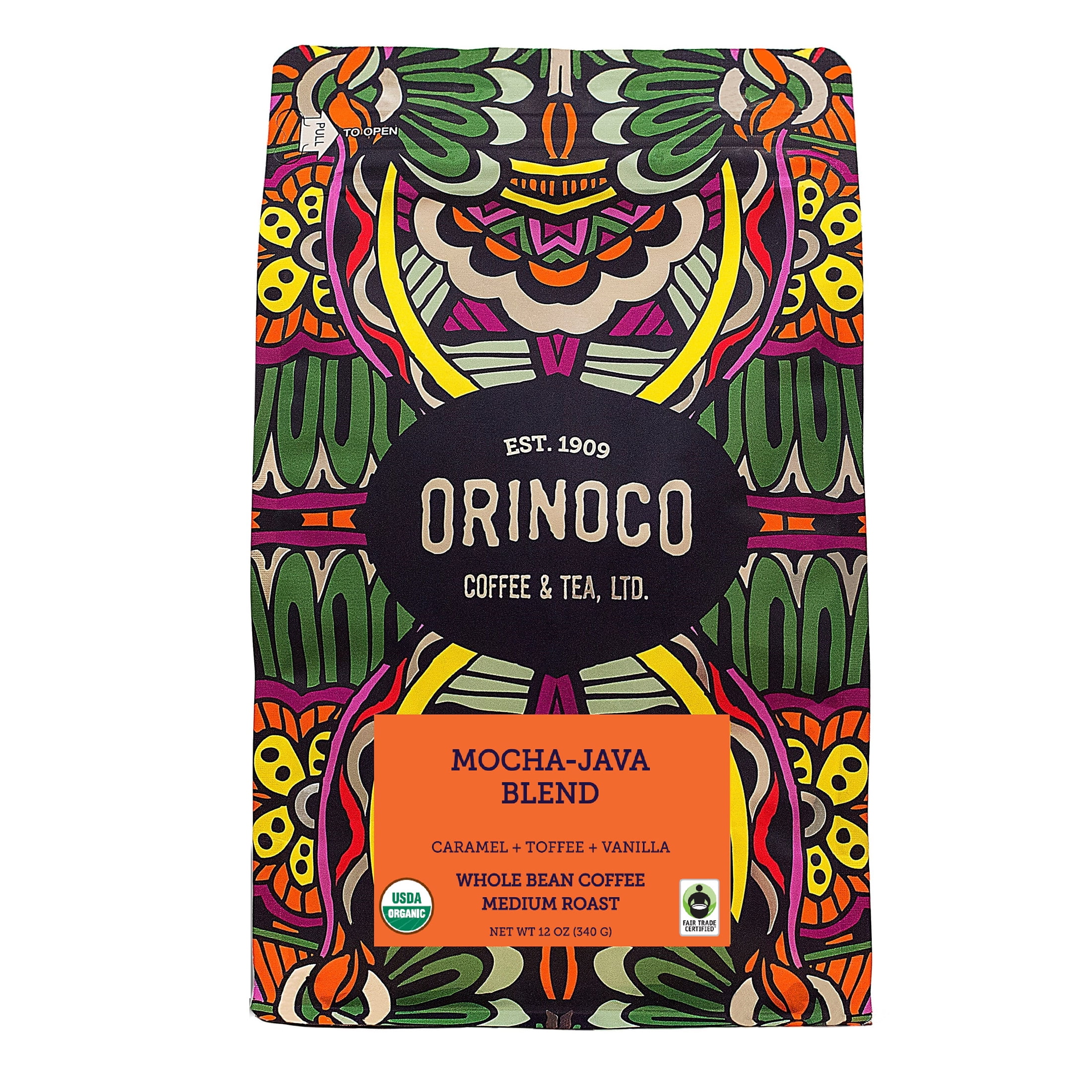 Orinoco, Mocha Java Blend, Organic Fair Trade, Whole Bean Coffee ...