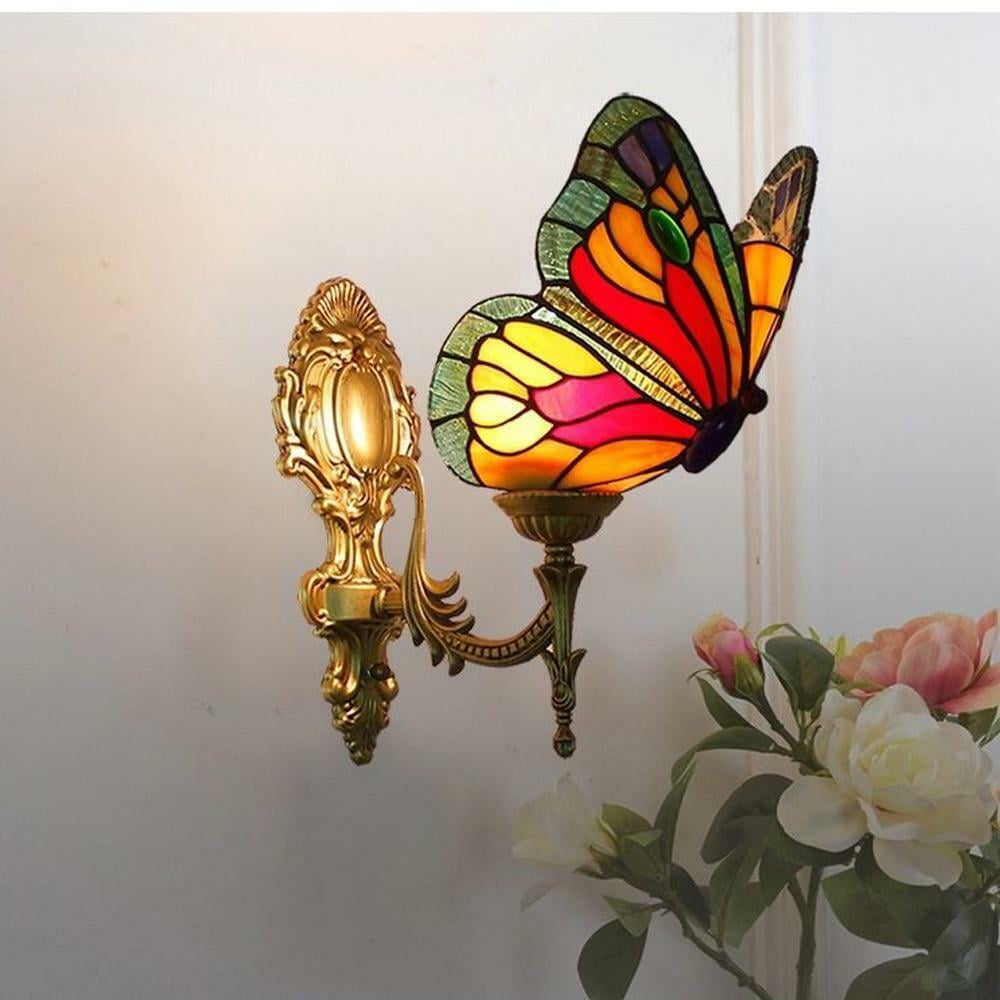 Orinova Tiffany Style Butterfly Wall Mounted Lamps, Stained Glass ...