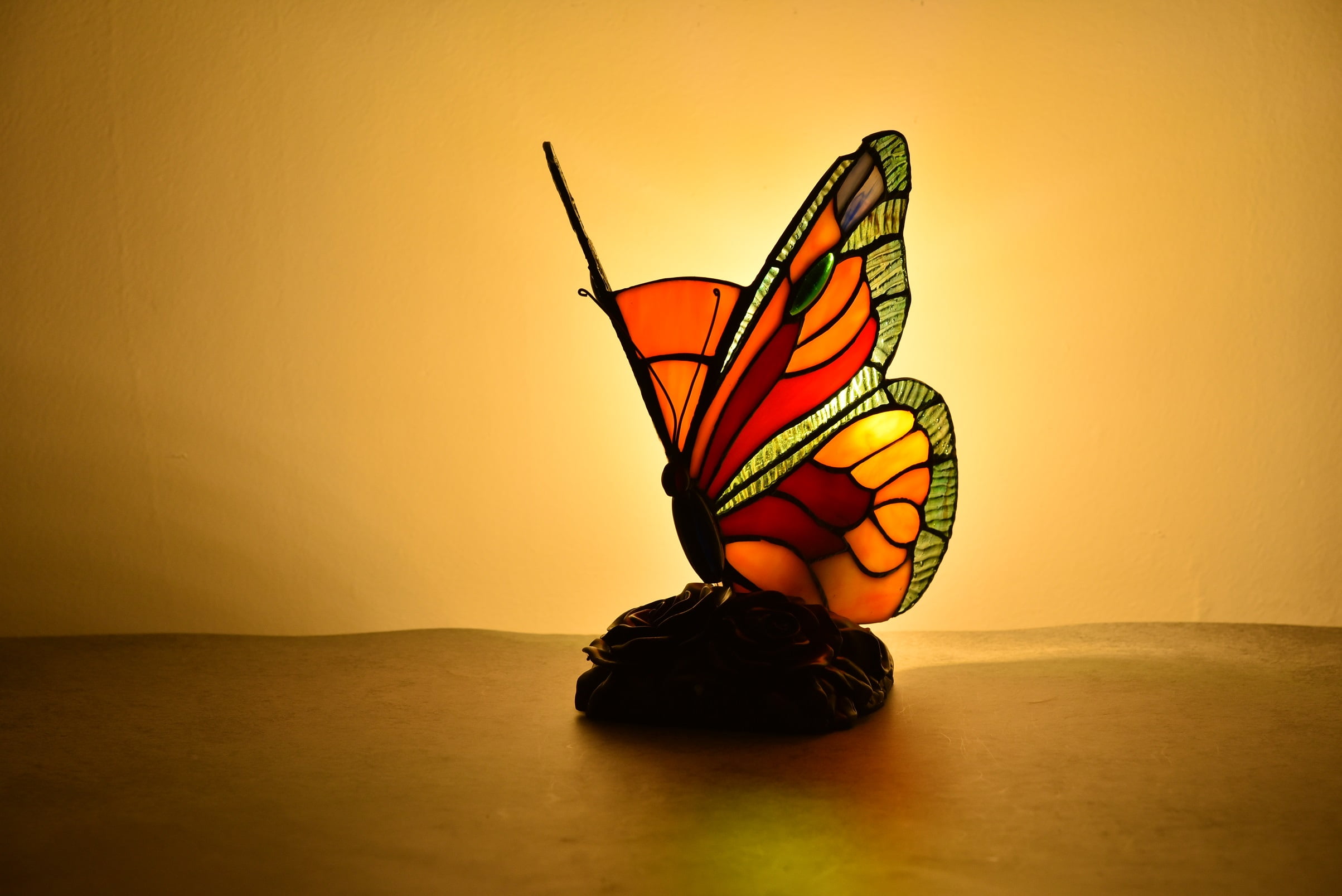 Orinova Tiffany-Style Traditional Butterfly Table Lamps Decorative ...