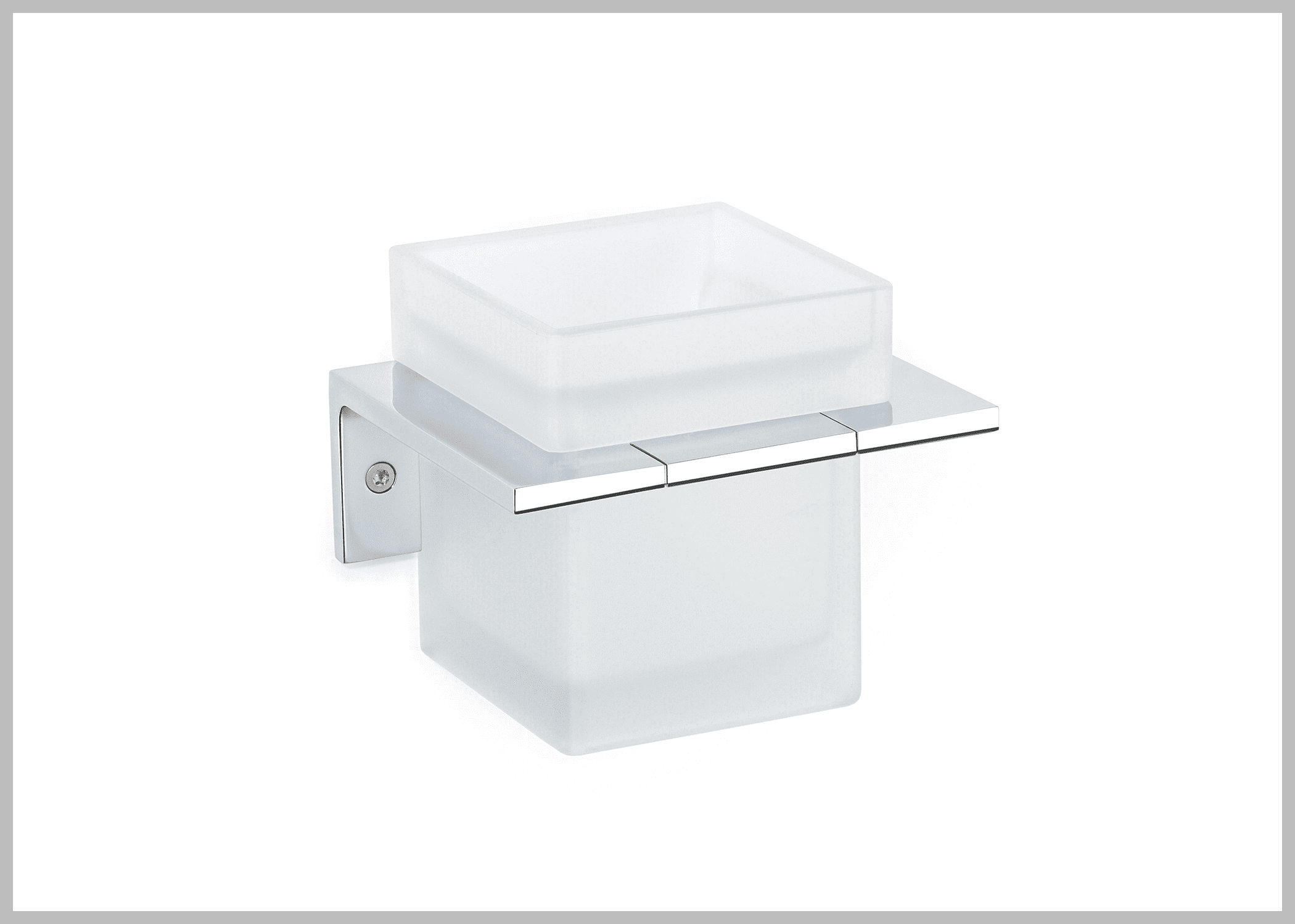 Orio polished chrome and glass wall toothbrush holder. - Walmart.com
