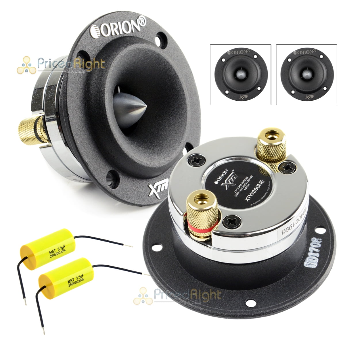 Orion 3.2" Super Tweeters 360W Watts Max Power 1" Voice Coil XTR Series ...