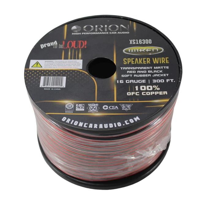 Orion XS16300 300 ft. 16 Gauge 100 Percent OFC Speaker Wire Roll, Black ...
