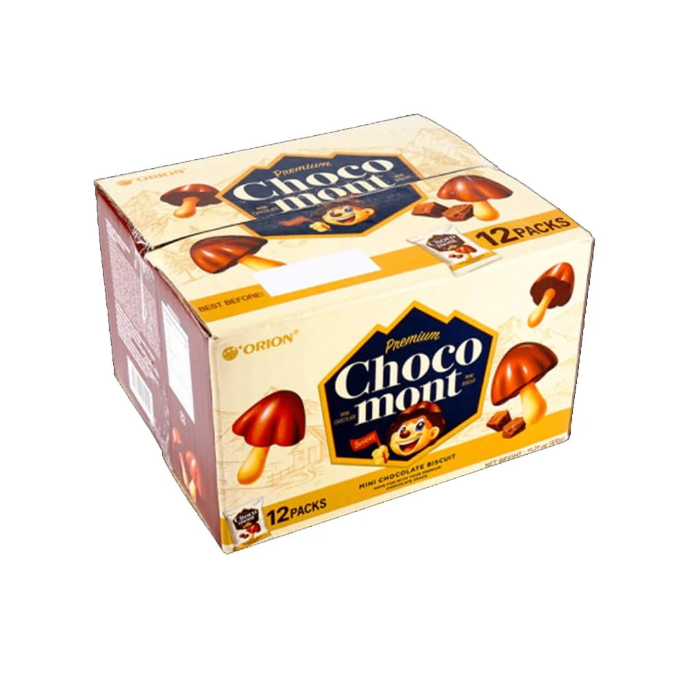 Orion Choco mont (Mushroom Shaped Mini Chocolate Biscuits) 12 Pack ...
