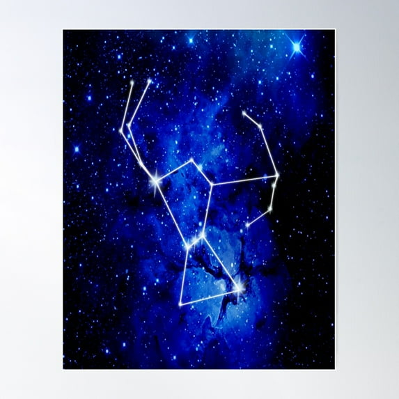 Orion Constellation Star Map Poster Wall Art, Modern Wall Decor For ...