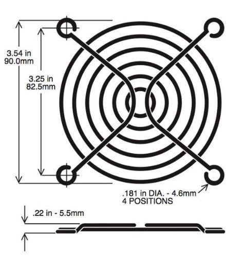 Orion G92-16 Fan Accessories Wire FanGuard Chrome for Fan Size 92mm (1 ...