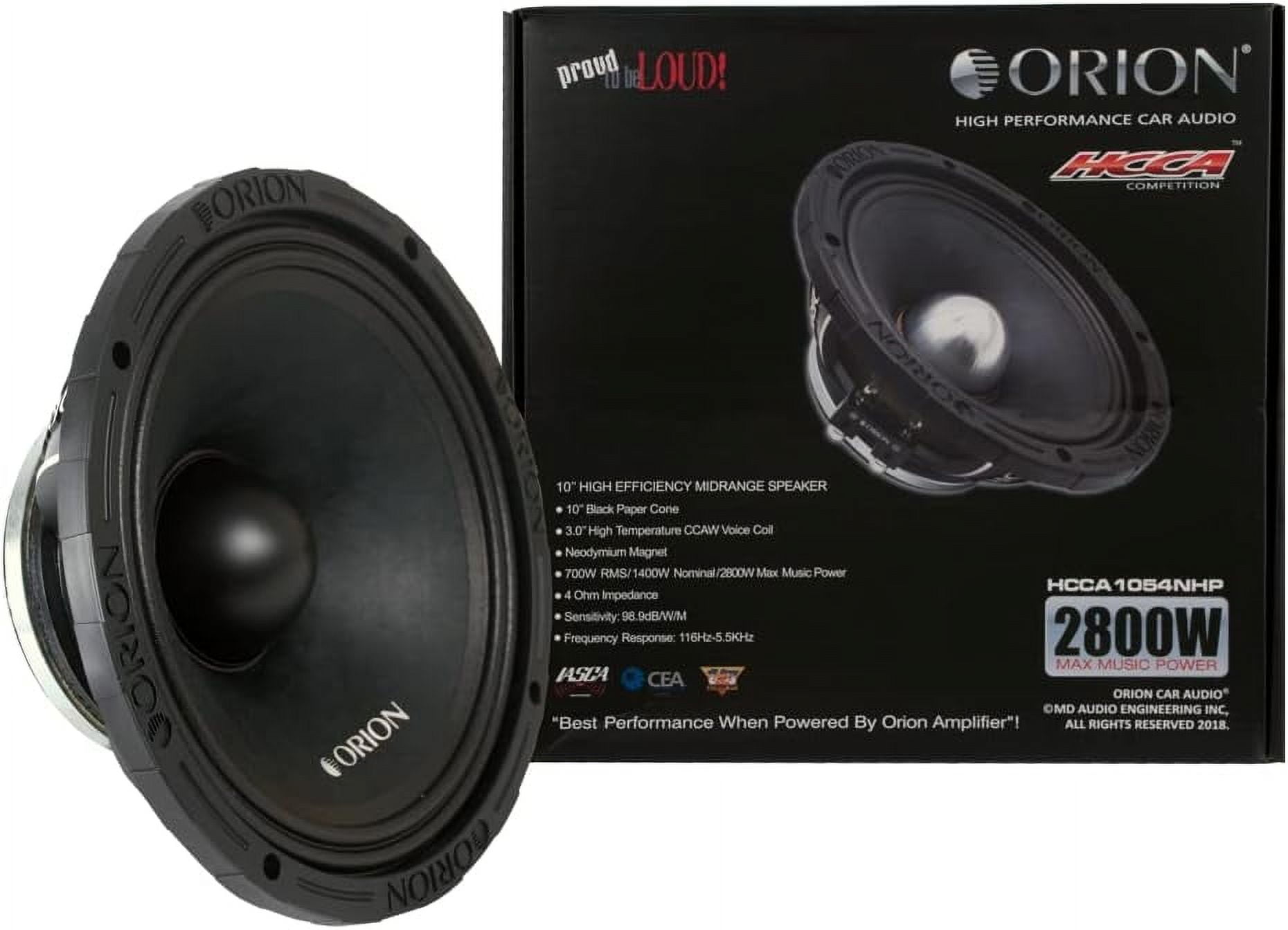Orion HCCA1054NHP HCCA 10" 700 RMS Ultra High Performance Pro Audio Midrange Speaker 4 Ohm 2800 ...