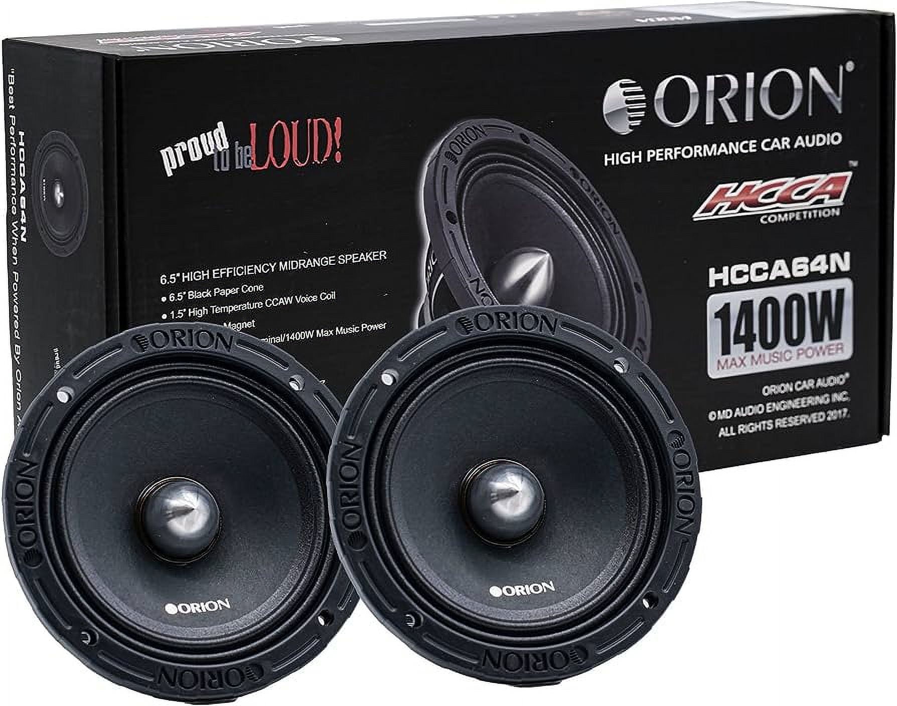 Orion HCCA64NDC HCCA Pro Audio 6.5" 350 Watt RMS Midrange Speakers 1400W Max 4 Ohm With Dust Cap ...