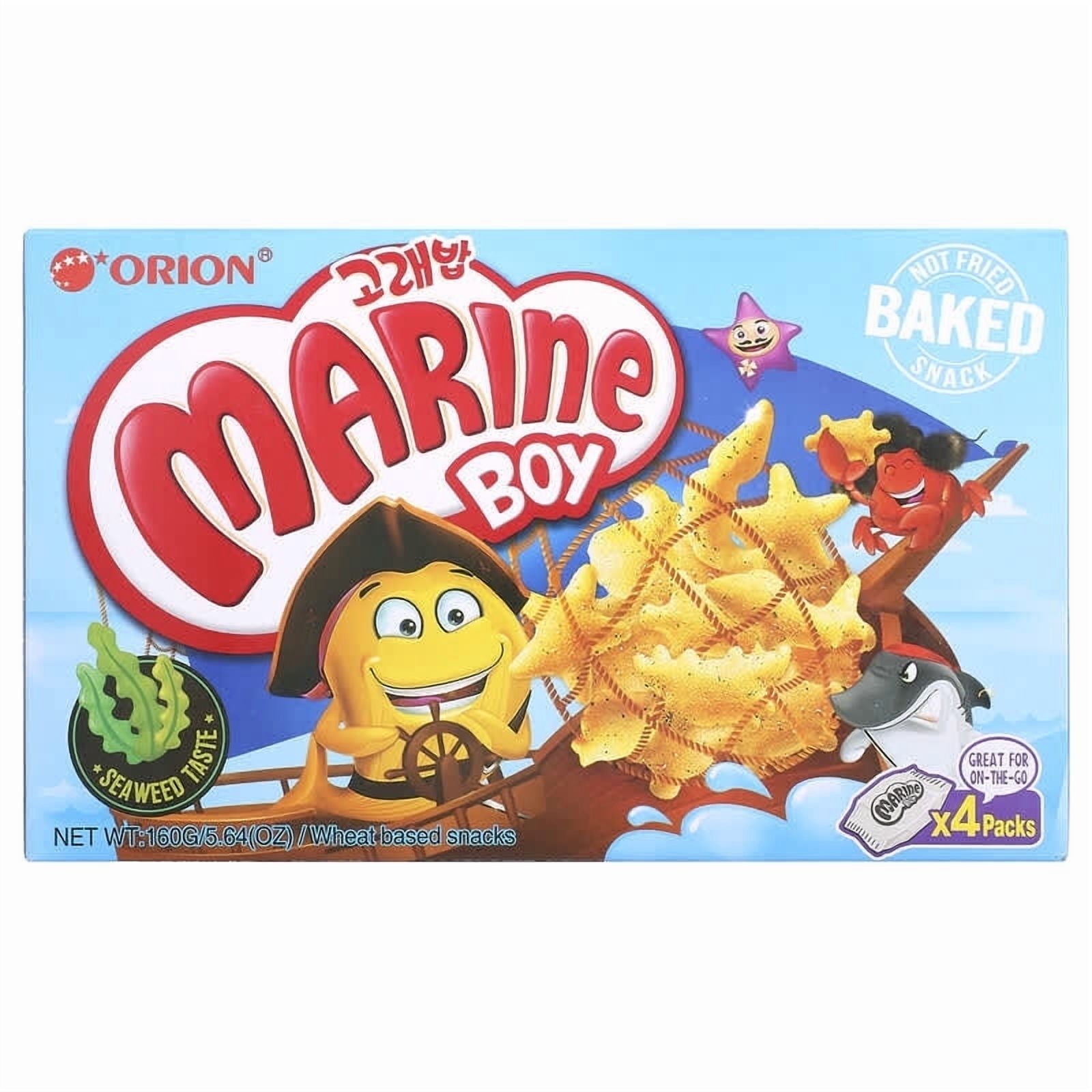 Orion, Marine Boy, Wheat Based Snacks, Seaweed, 4 Packs, 1.41 oz ...