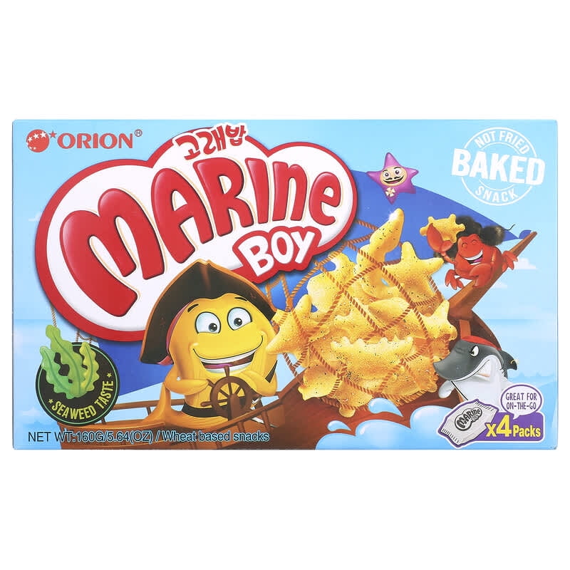 Orion, Marine Boy, Wheat Based Snacks, Seaweed, 4 Packs, 1.41 oz ...