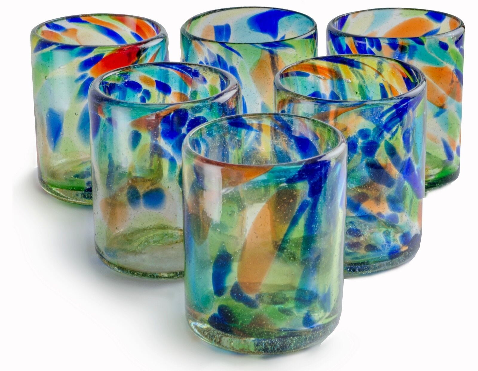 Orion Mexican Glassware Solid Confetti 12 oz All Purpose - Set of 6 - Walmart.com
