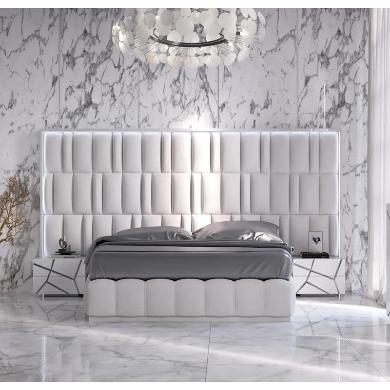 Orion Modern 3-Piece Bedroom Set with Gio Cases, White, Queen - Walmart.com