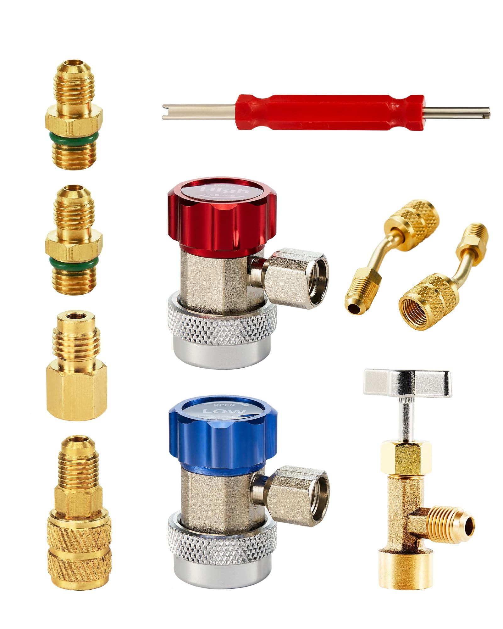 Orion Motor Tech AC Adapter Tool Kit, 8-Piece AC Gauge Hose Conversion ...