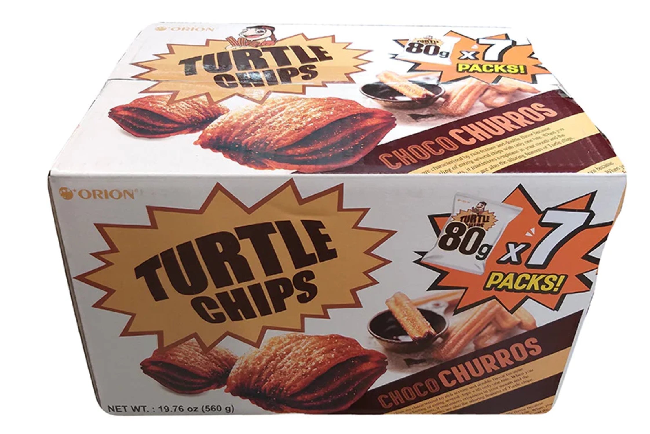 Orion Turtle Chips Choco Churros, Sweet Snack, 7 Bags Gift Box, 2.82 oz ...