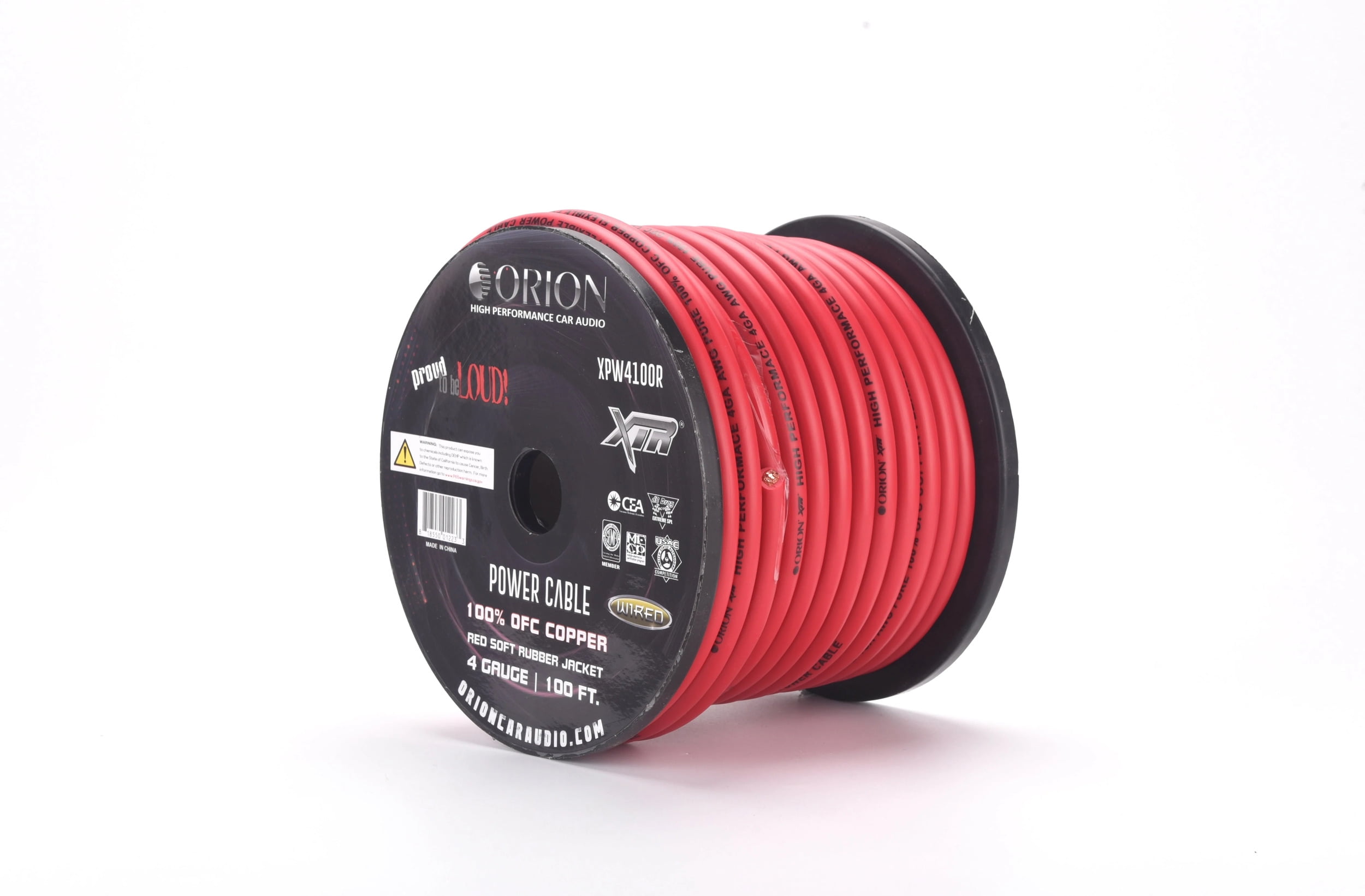 Orion XPW4100RED Xtr 100% Copper Wire 4 Gauge 100 Ft Red - Walmart ...