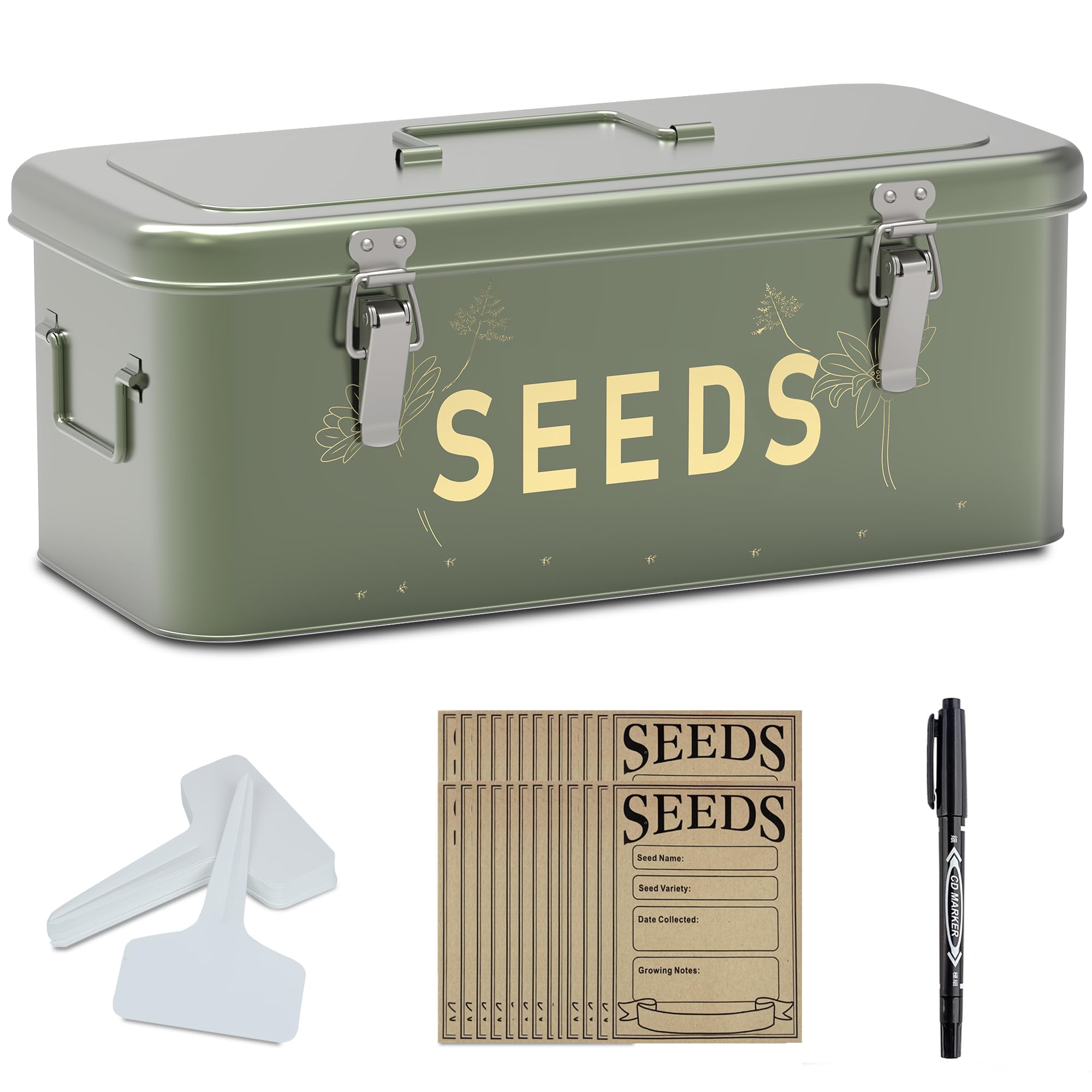 Orionstar Seed Storage Organizer, Metal Seed MTN1 Saving Box with Lid ...