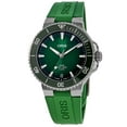 Oris Aquis Date Calibre 400 Automatic Green Dial Rubber Strap Men's ...