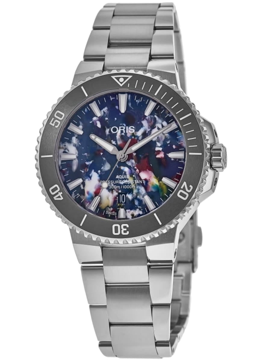 Oris Aquis Date Upcycle Automatic Multicolor Dial Steel Men's Watch 01 ...
