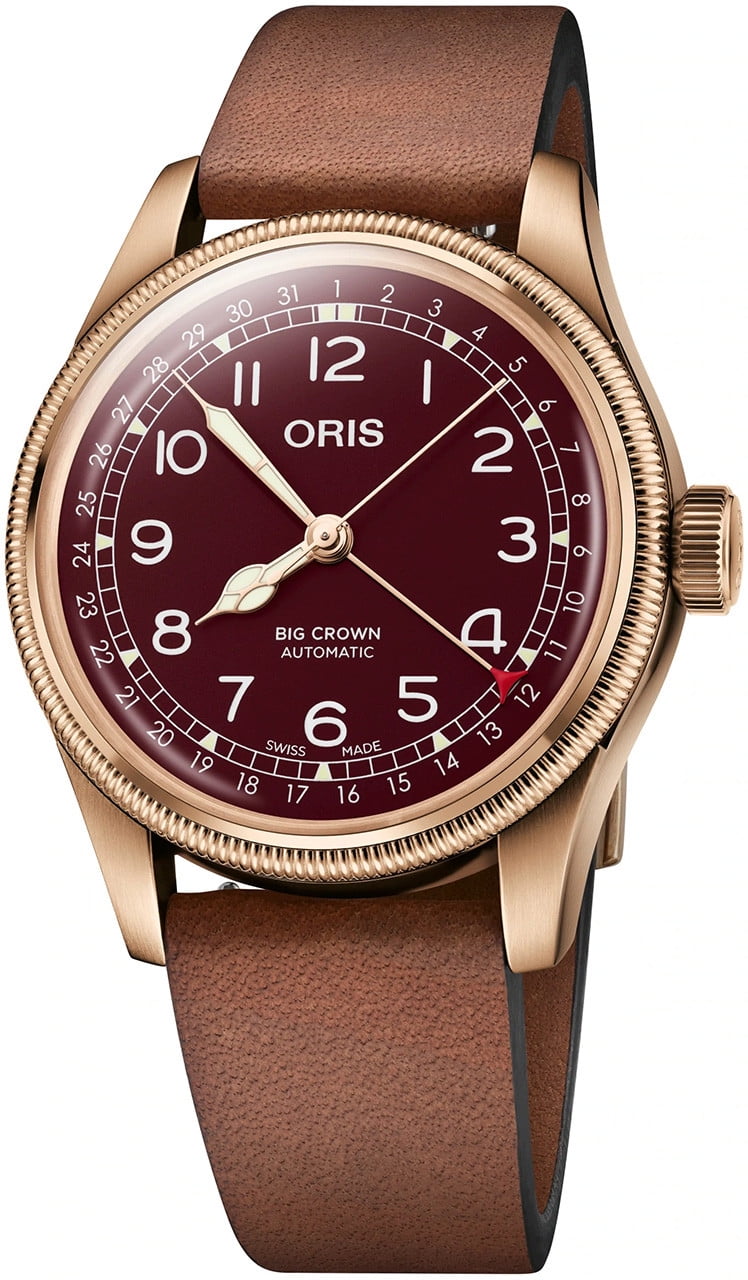 Oris Big Crown Pointer Date Red Dial Leather Strap Men's Watch 01 754 ...
