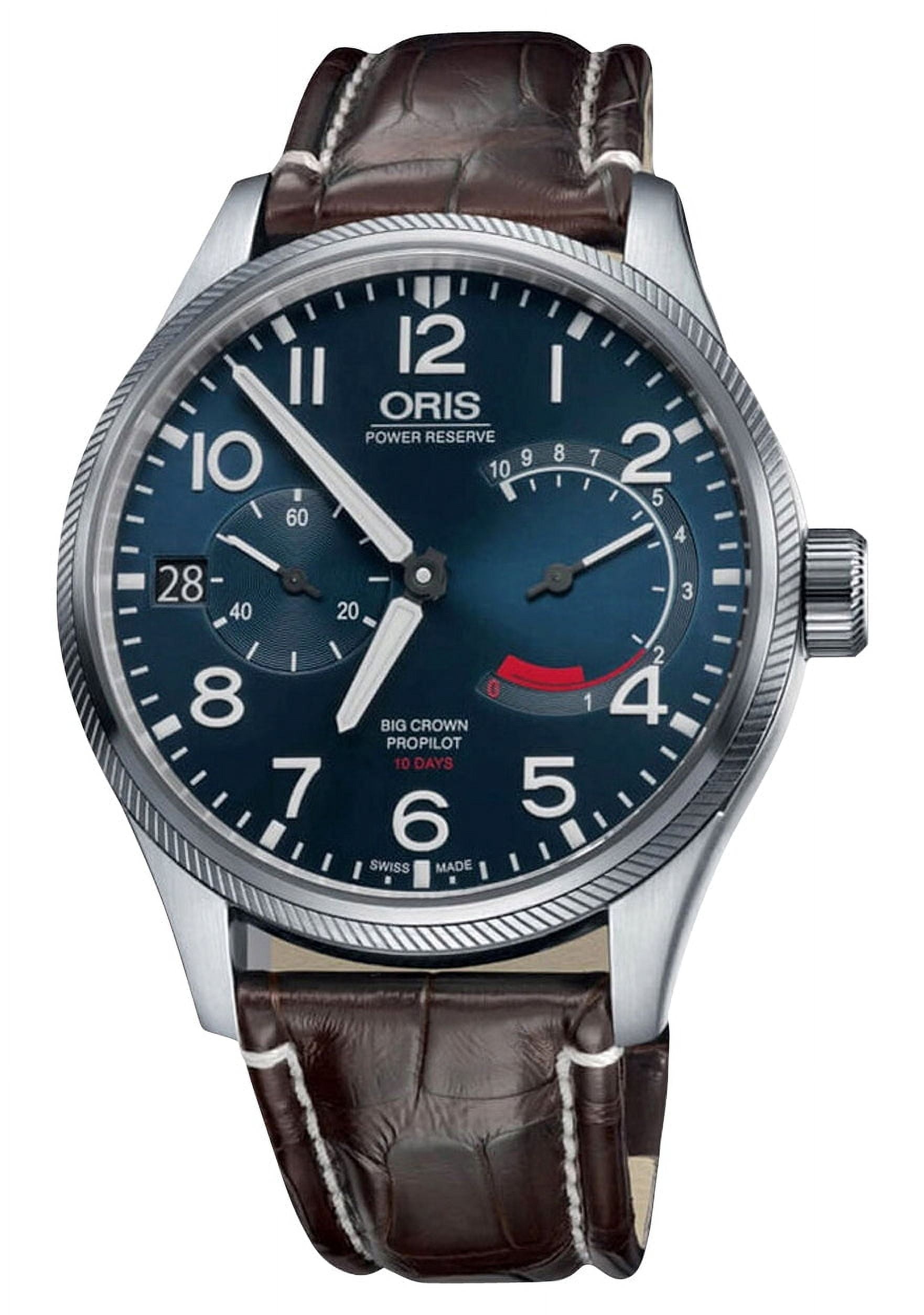 Oris Big Crown ProPilot Calibre 111 Manual Wind Stainless Steel Blue Dial Brown Leather Strap ...