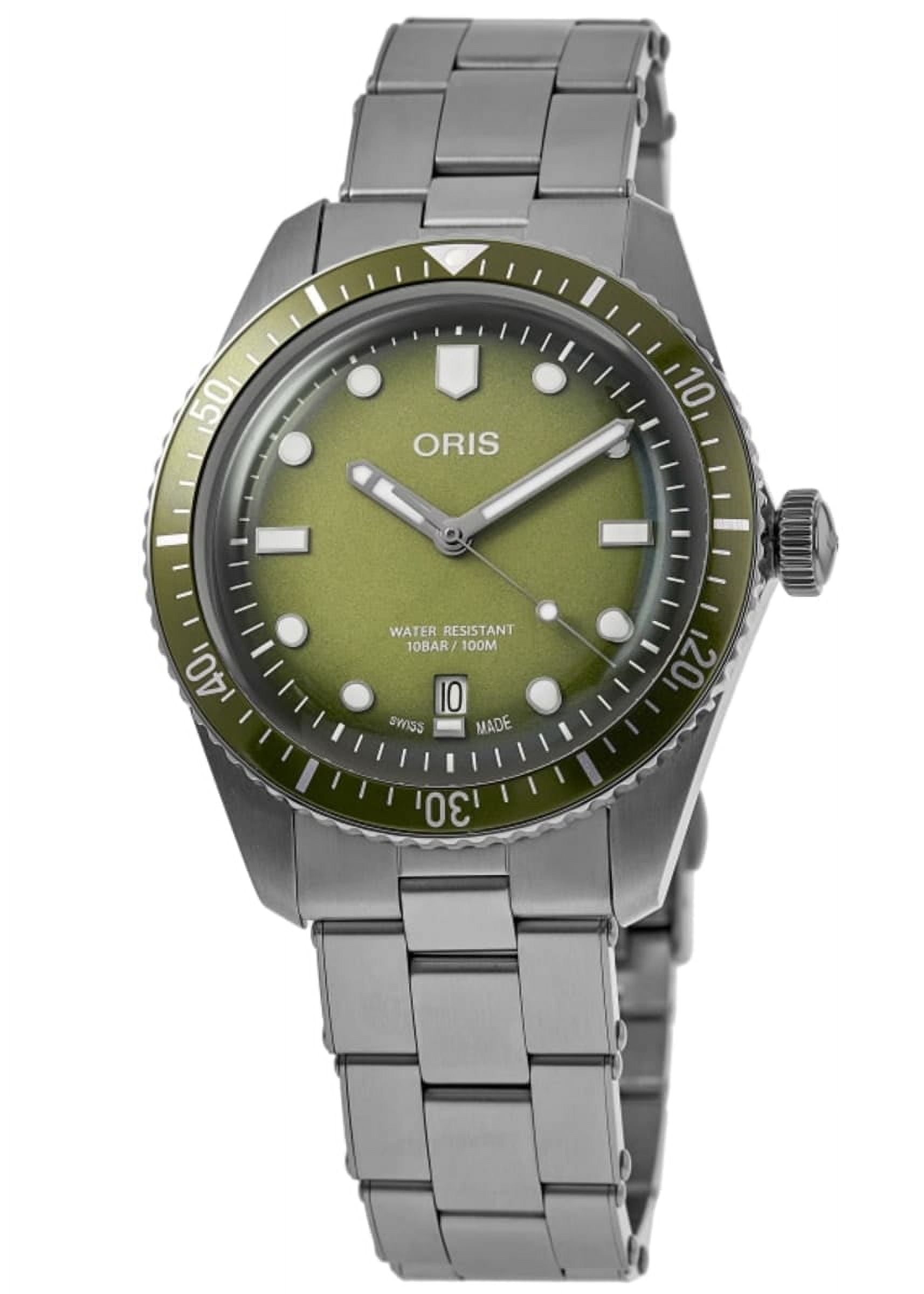 Oris Divers Sixty-Five Date Automatic Green Dial Steel Men's Watch 01 ...