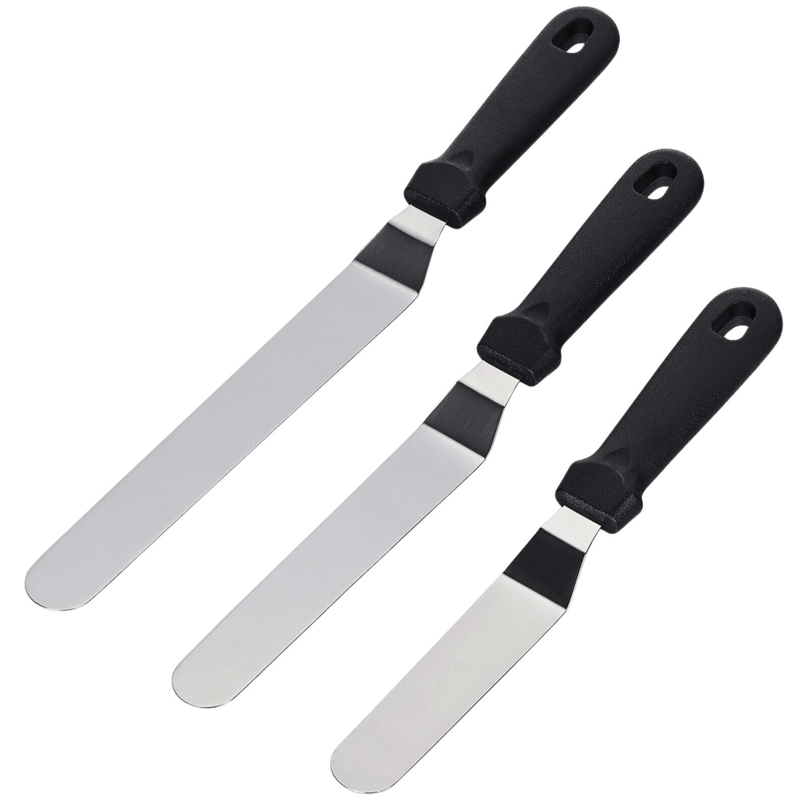 Orixr 3PCS Cake Decorating Spatula Set Stainless Steel Blade 6", 8", 10 ...