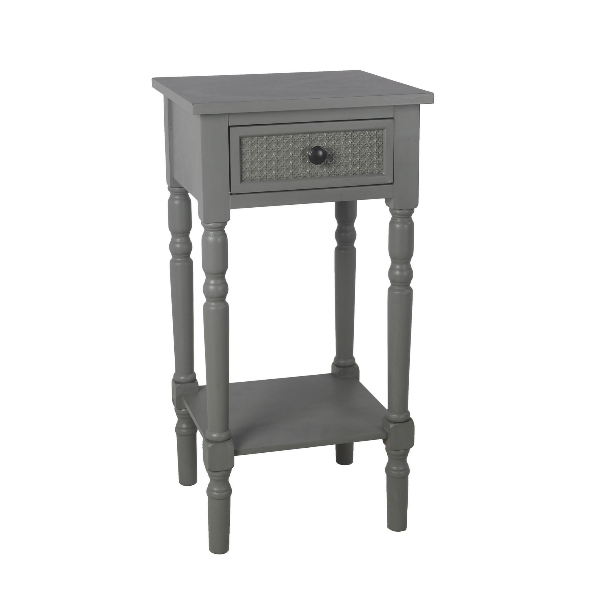 Orla 28 Inch Classic Accent Side Table with Drawer and Shelf, Carbon Gray - Walmart.com