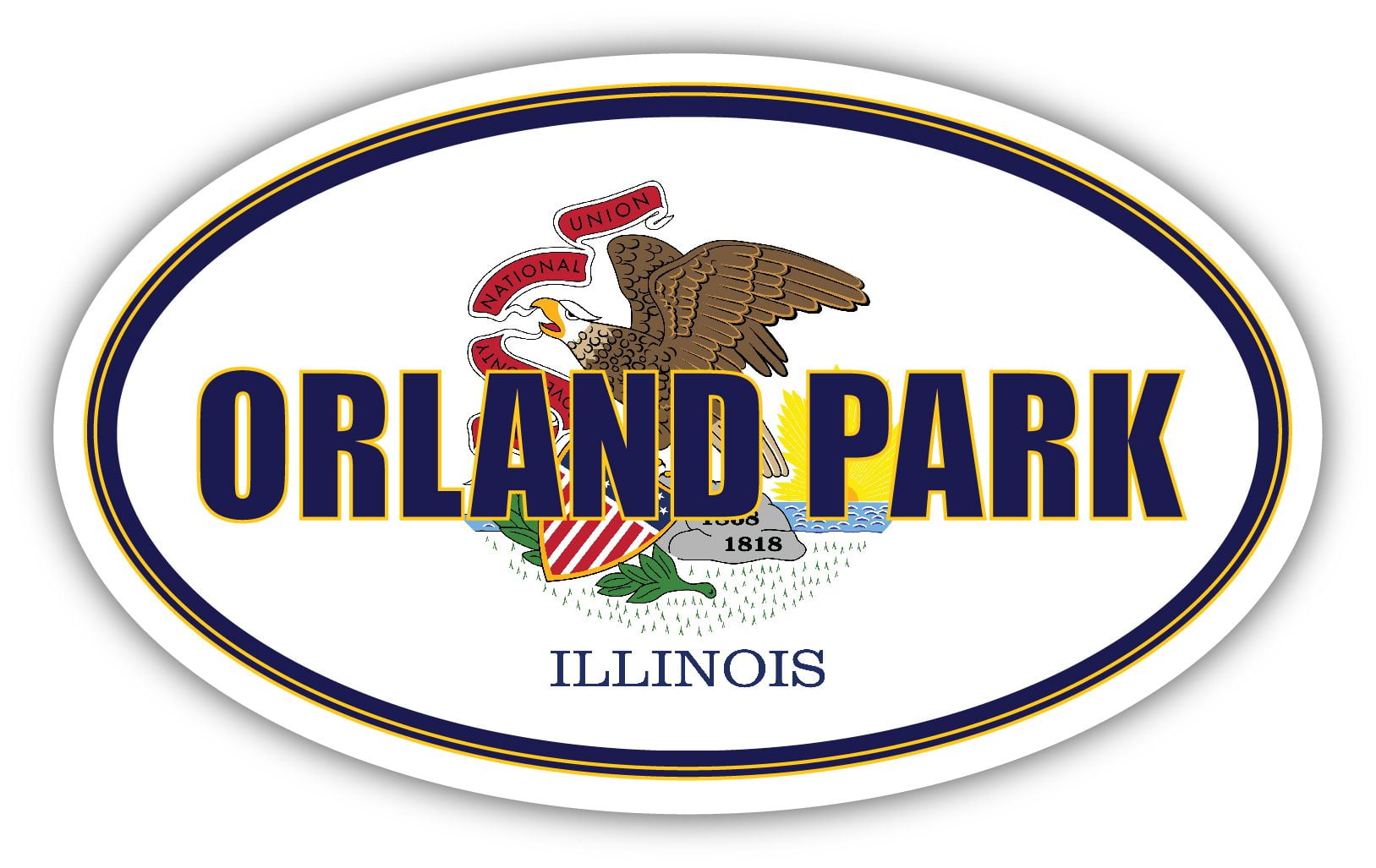 Orland Park City Illinois State Flag | IL Flag Cook County Oval State ...
