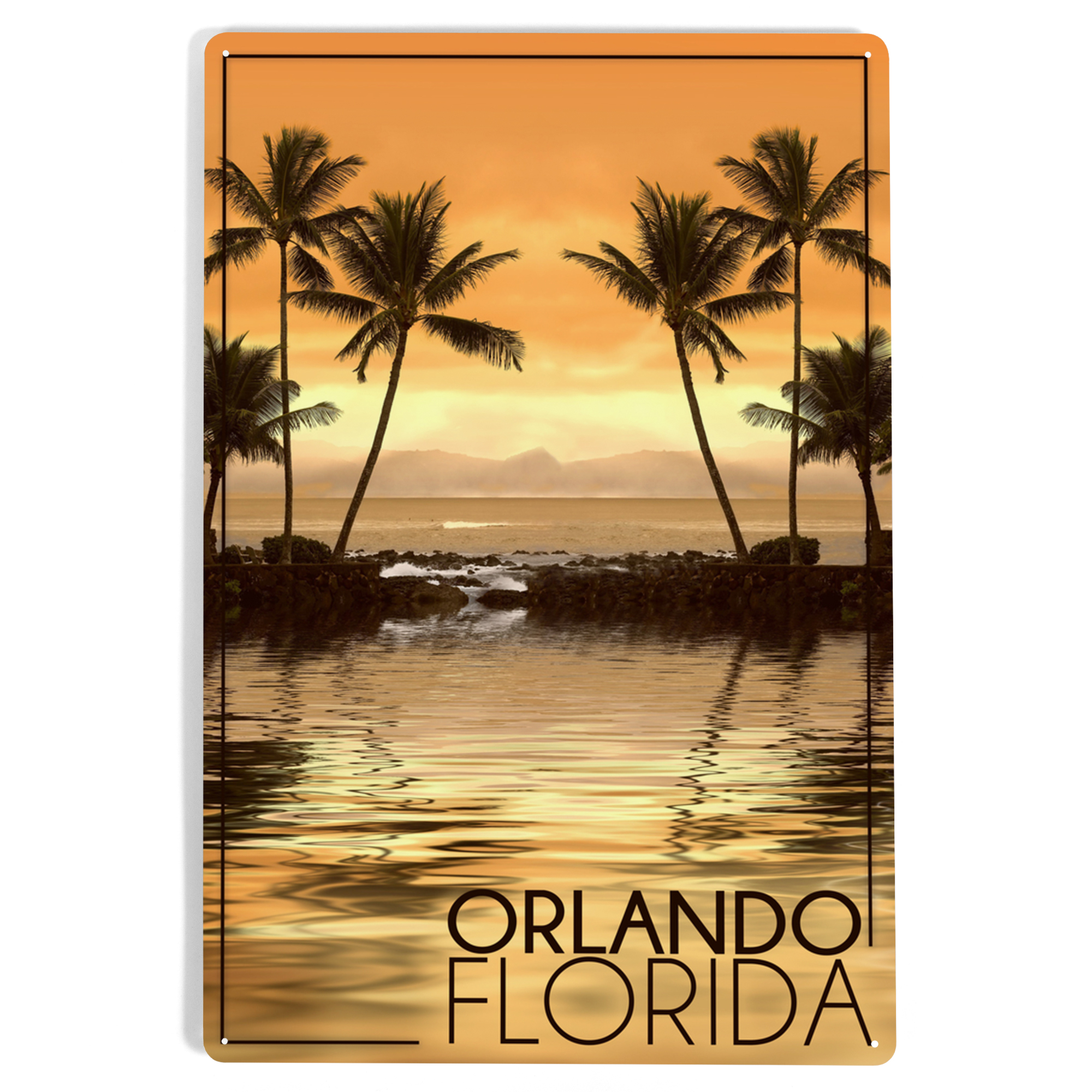Orlando, Florida, Hammock and Palms (12x18 Aluminum Art, Indoor Outdoor ...