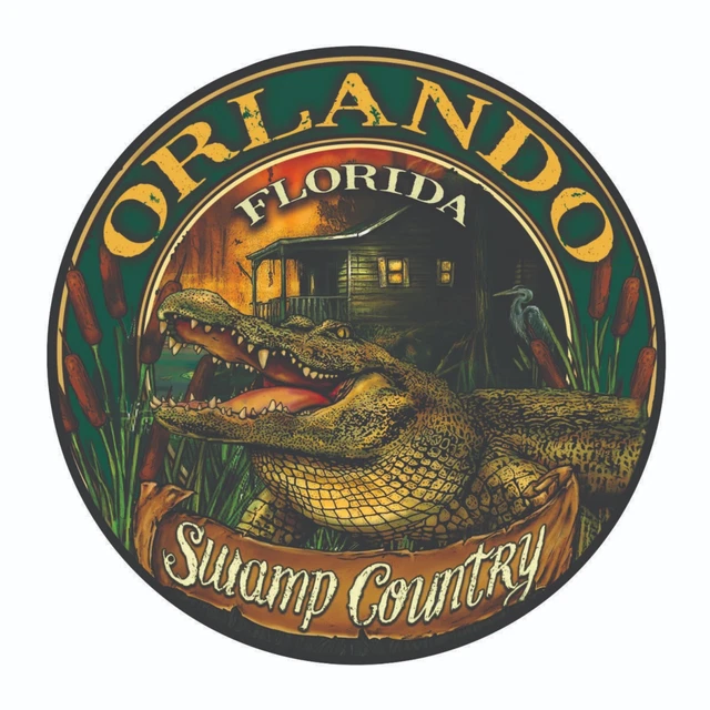 Orlando Florida Swamp Country Sticker Phone Decal Water Bottle Stickers ...
