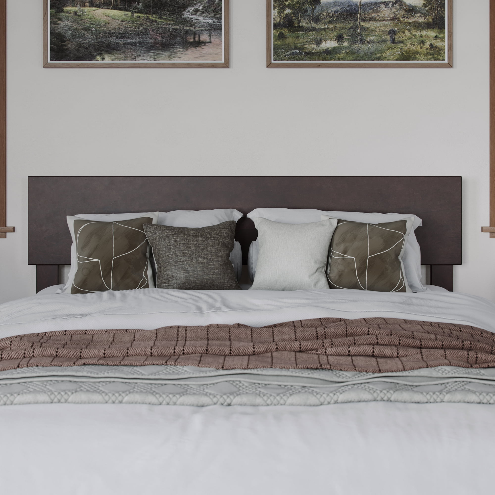 AFI Orlando Full Modern Solid Wood Panel Headboard with Attachable ...