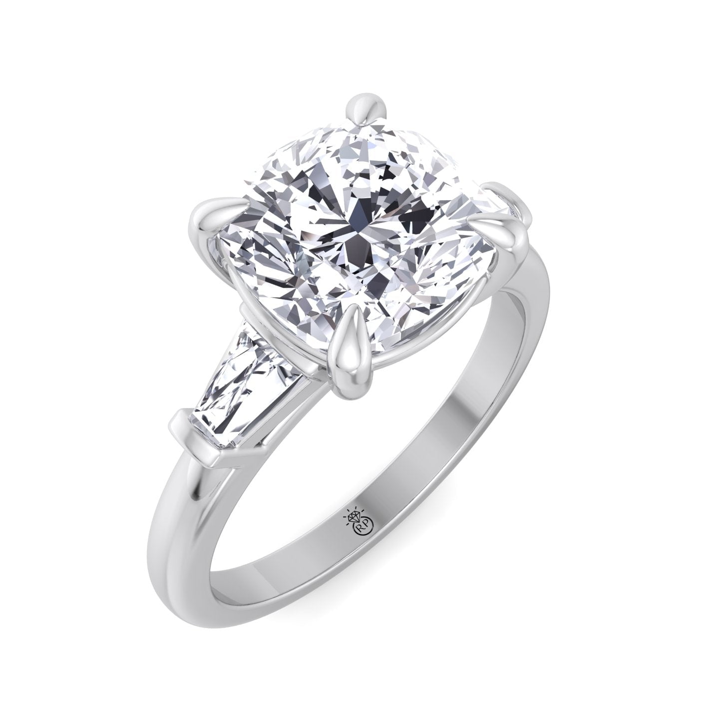 Cushion Cut Engagement Rings With Side Stones