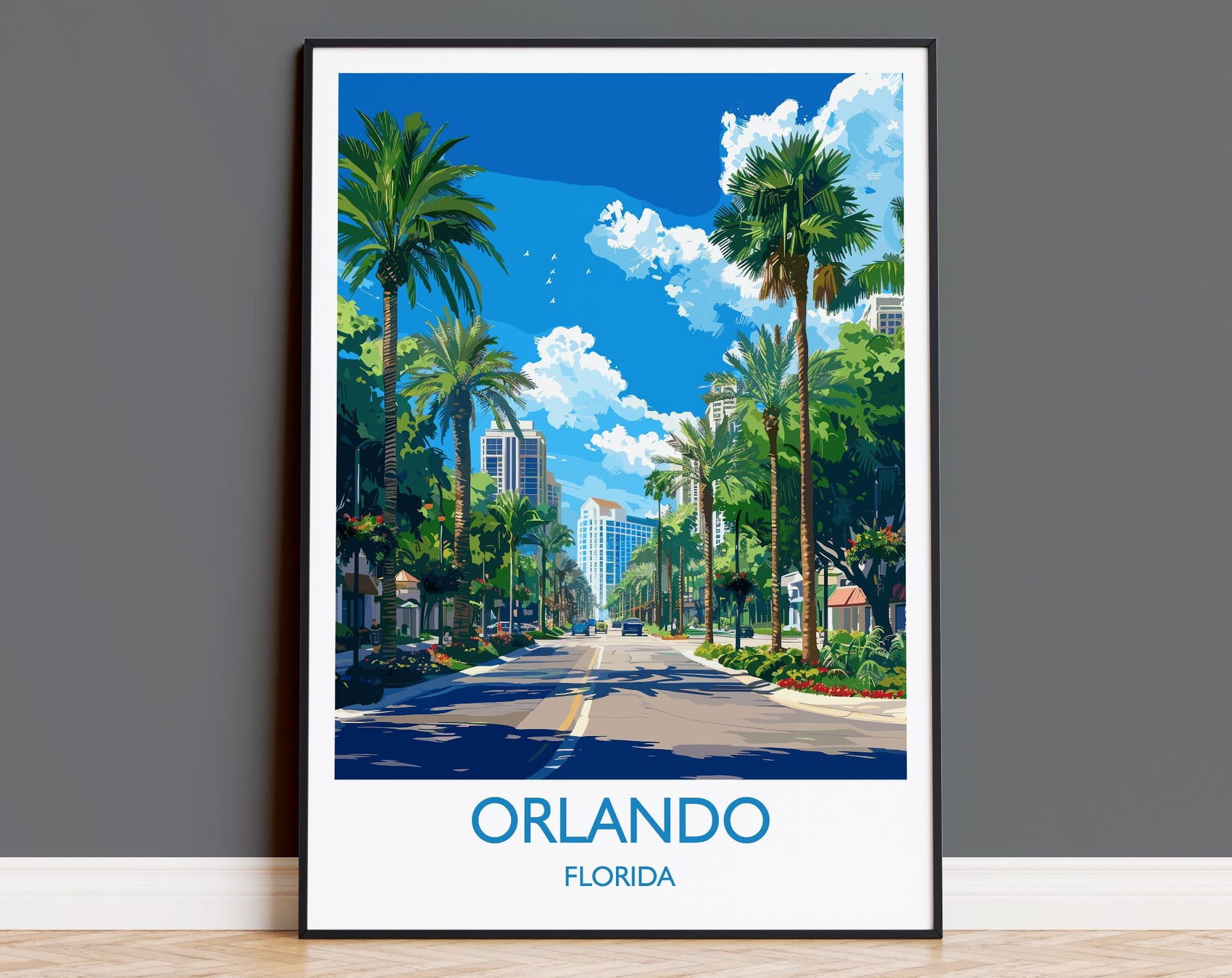Orlando Travel Print, Travel Poster of Orlando, Orlando Art lovers Gift ...