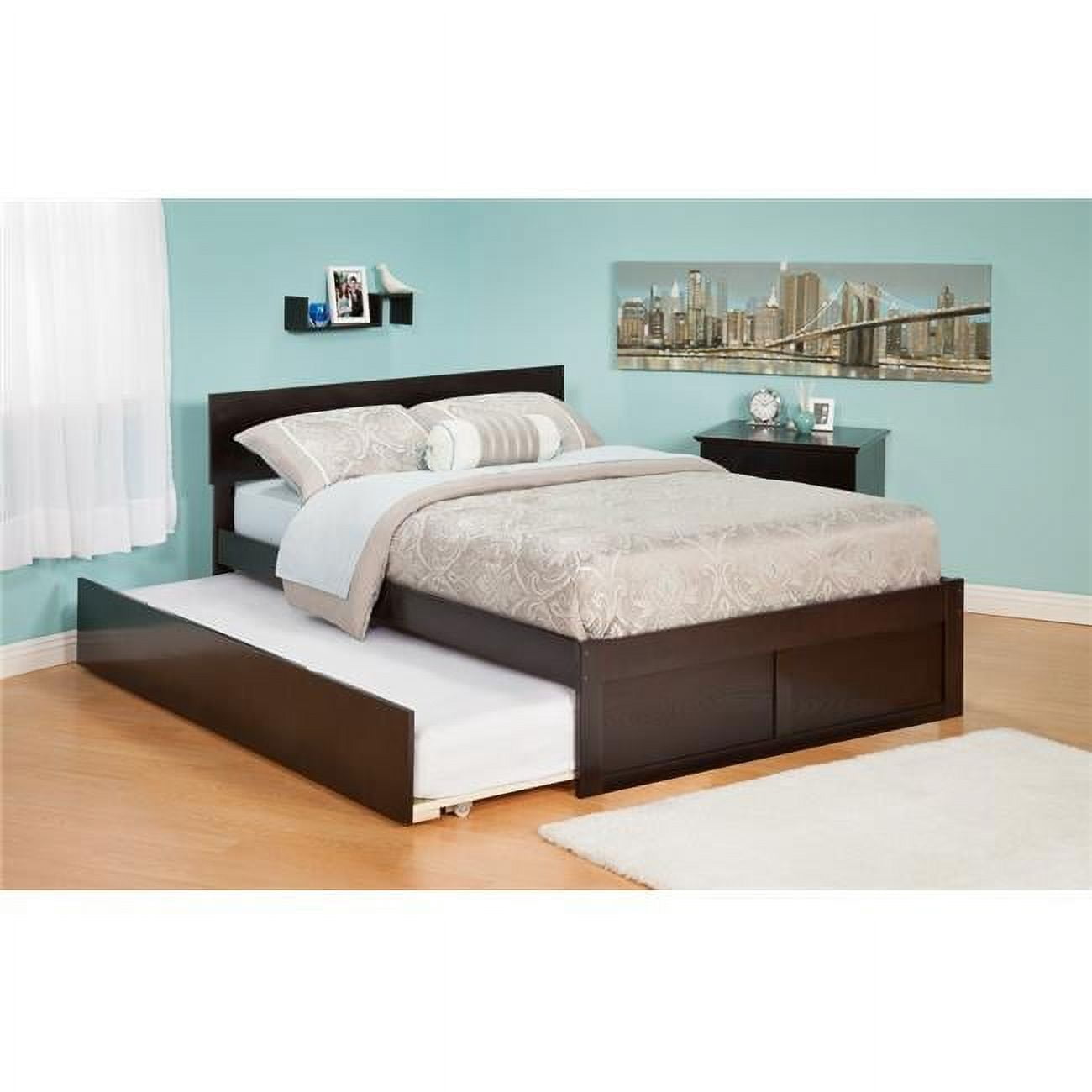 Orlando Twin Bed with Flat Panel Foot Board and Urban Trundle Bed in an ...
