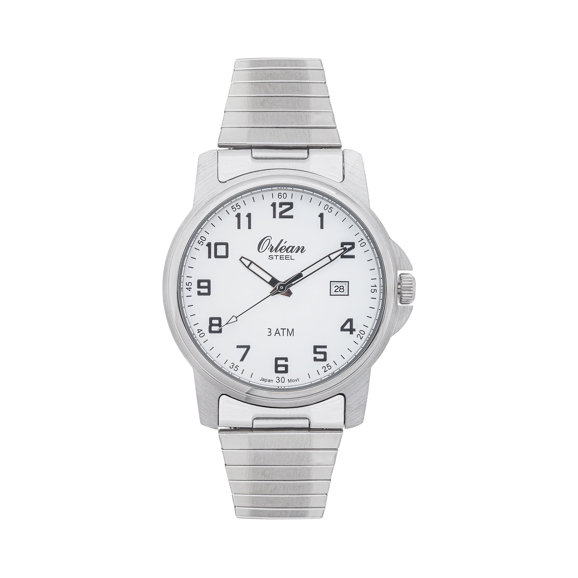 Orlean Men's Expandable Stretchy Extra Large Face Watch - 316L ...