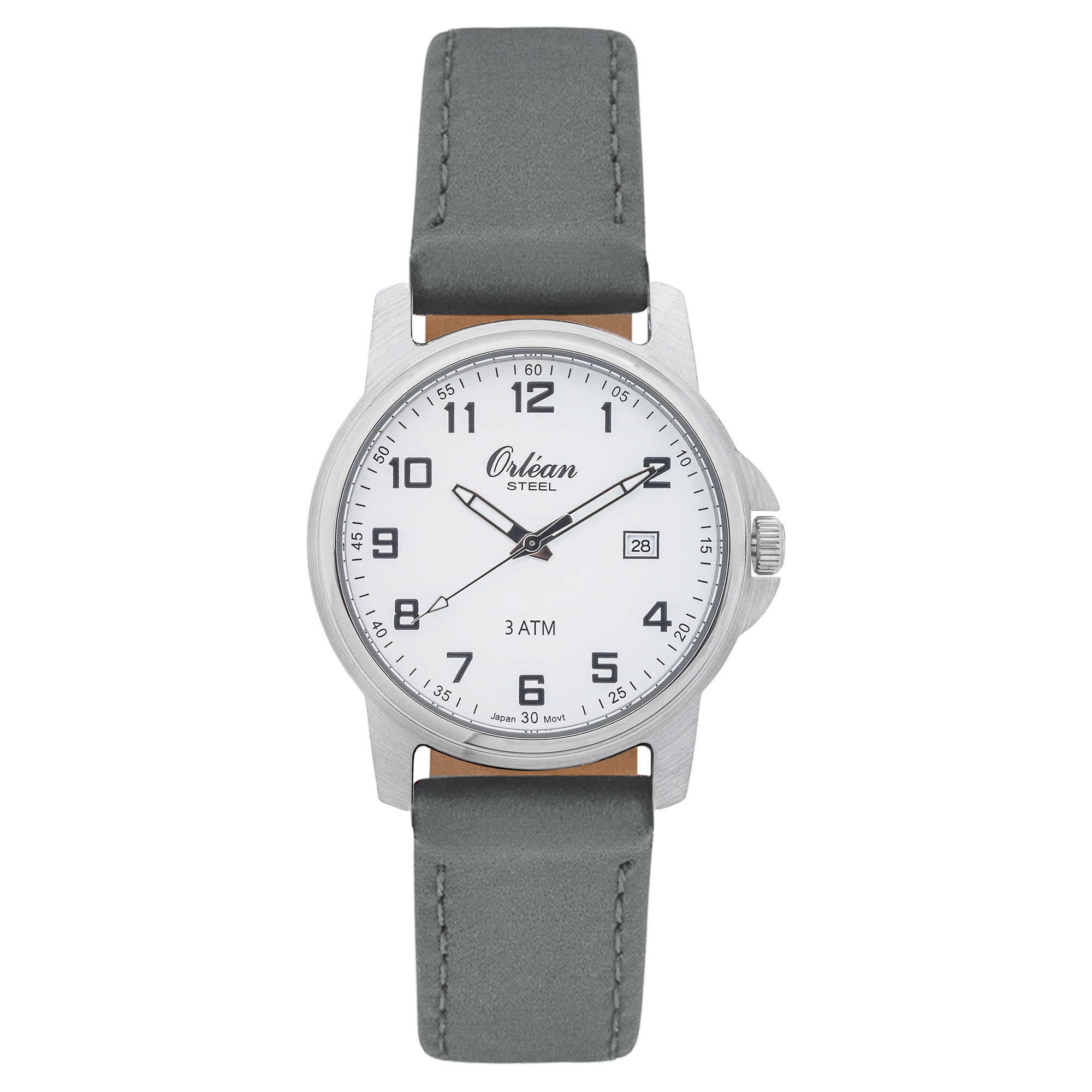 Orlean Mens Easy to Read Watch with Date - 316L Stainless Steel Case ...