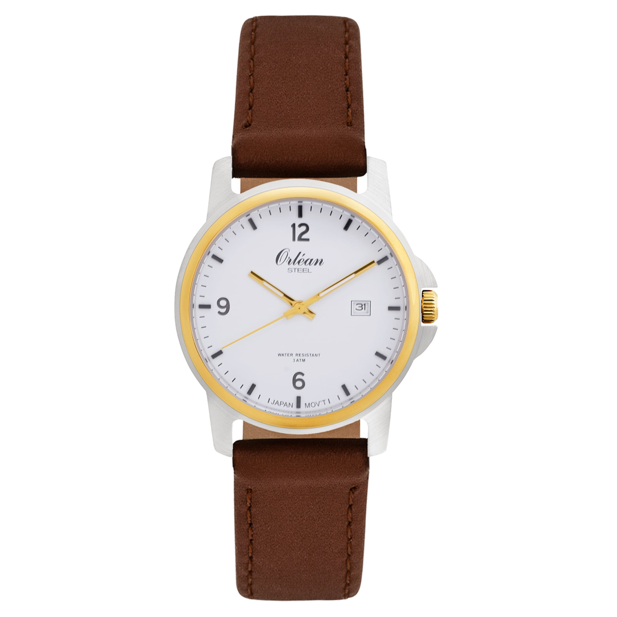 Orlean Mens Easy to Read Watch with Date - 316L Stainless Steel Case ...