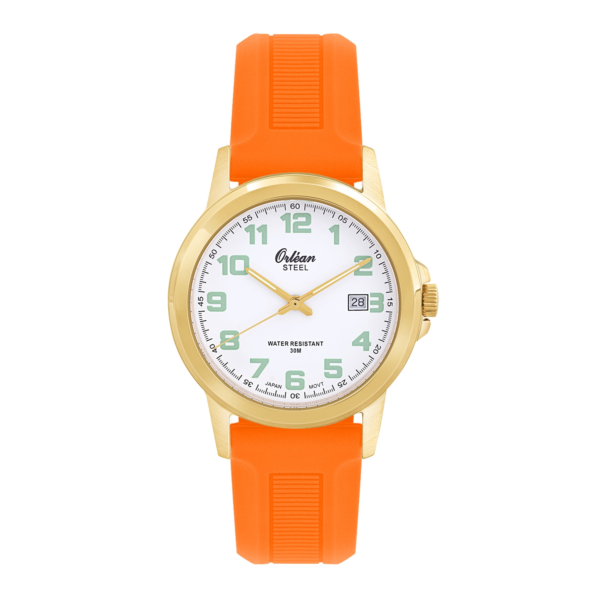 Orlean Mens Watch, Big Glow in the Dark Numbers, Date - Easy to Read ...