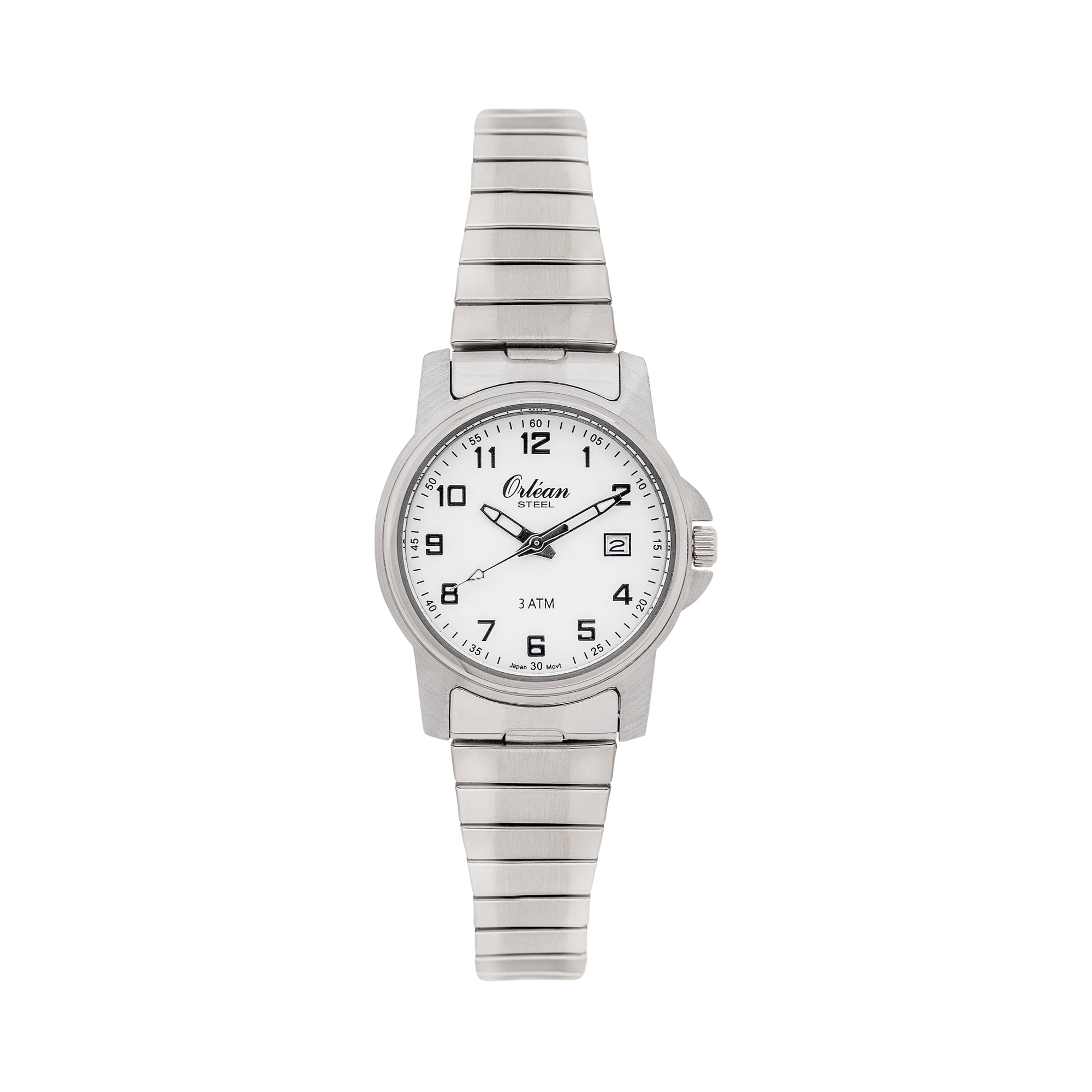 Orlean Womens Extra Long (XL) Easy to Read Stretch Watch with Date ...