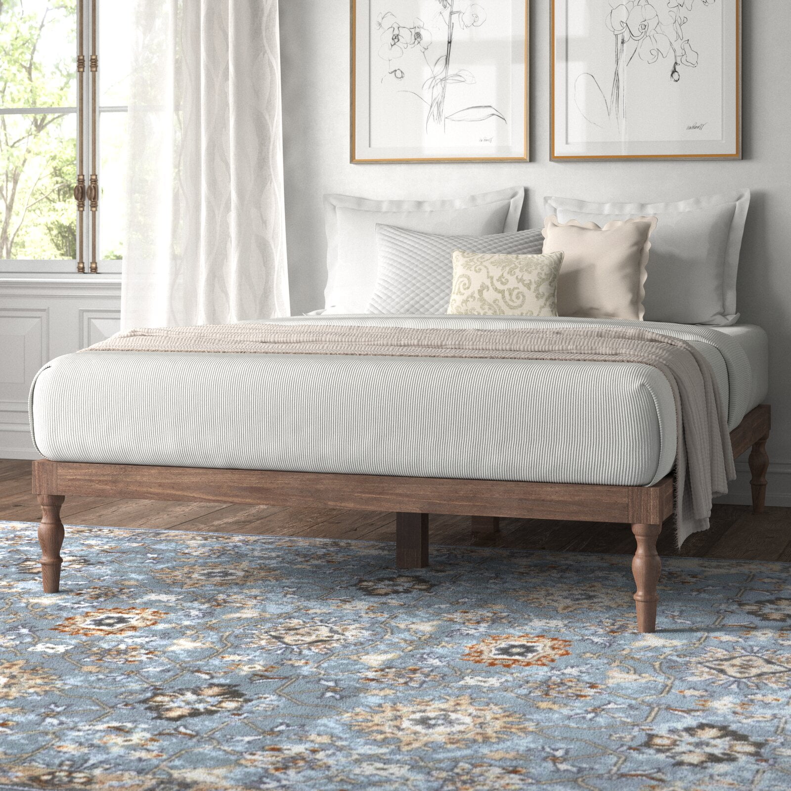 Orleans Queen Solid Wood Platform Bed, Frame Material: Solid Wood, Wood ...