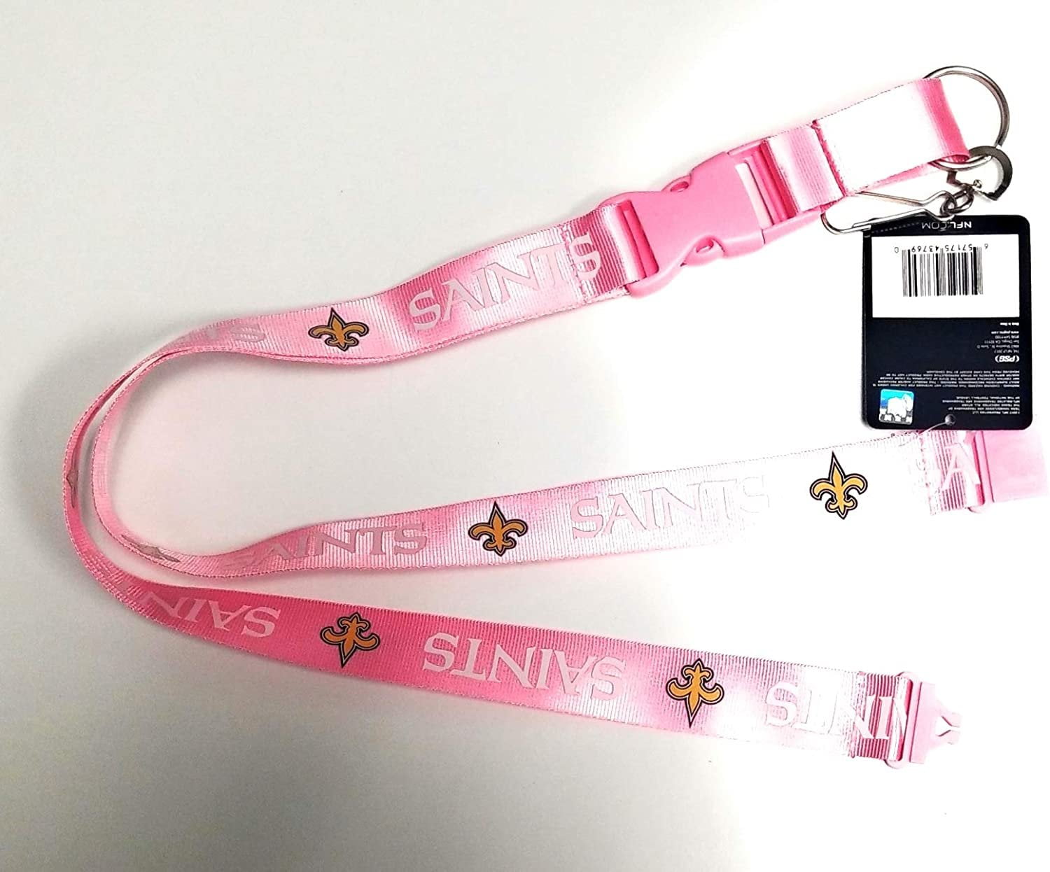 Orleans Saints PSG Pink Premium Lanyard 2-Sided Keychain Football ...