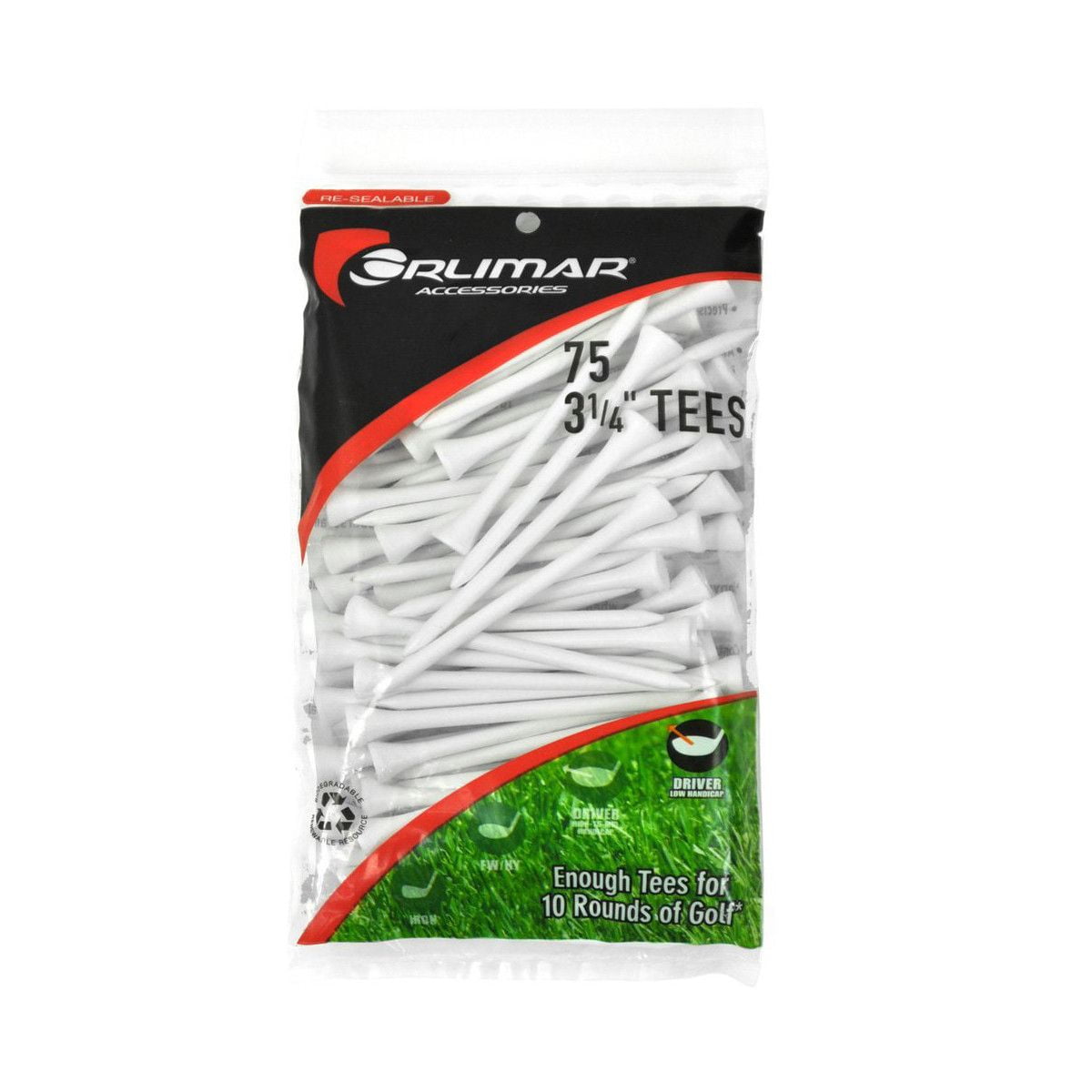Orlimar 3 1/4-Inch Golf Tees 75-Pack (White) - Walmart.com
