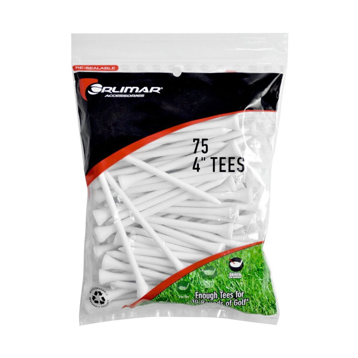 Orlimar 4-Inch Golf Tees 75-Pack (White) - Walmart.com