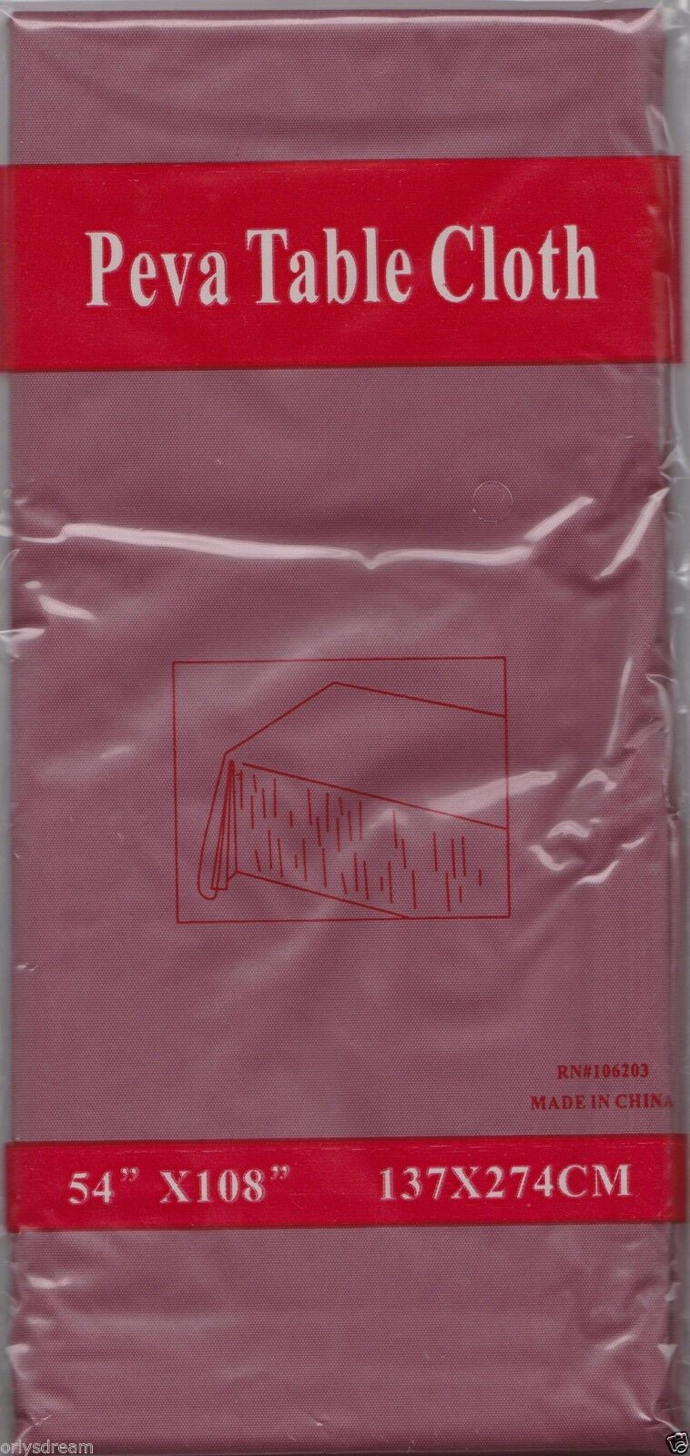 Orly's Dream New Peva Table Cloth 54" x 108" (137cm x 274cm) - BURGUNDY ...